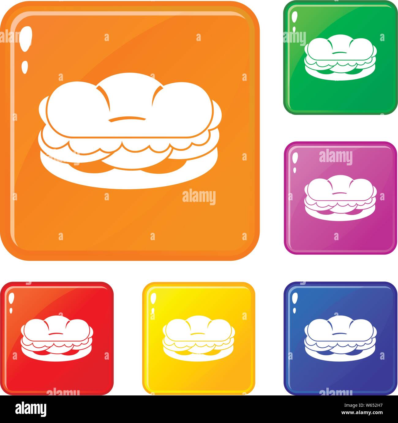 Burger icons set vector color Stock Vector Image & Art - Alamy