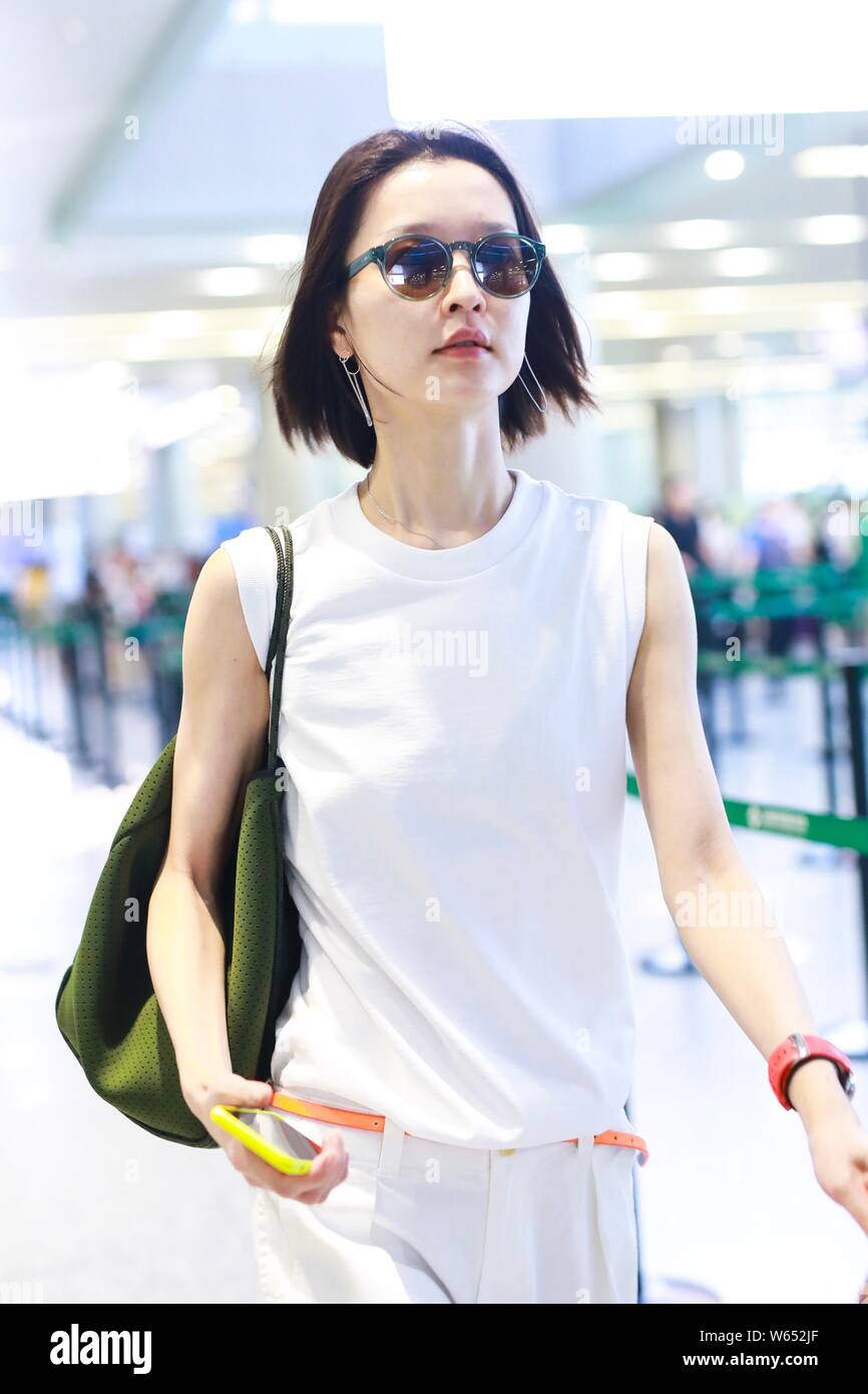 Chinese supermodel Du Juan is pictured at an airport in Shanghai, China ...