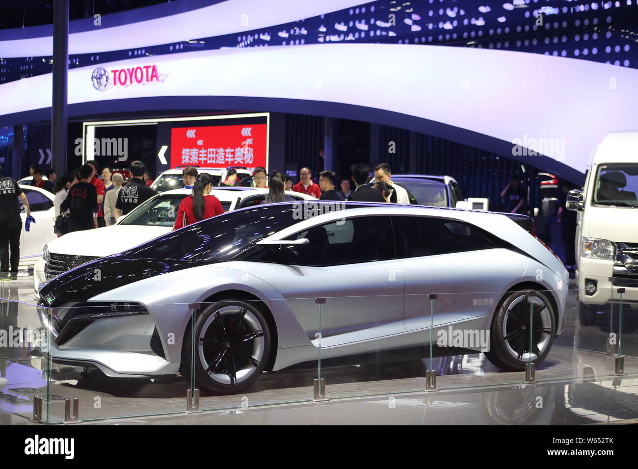 --FILE--People visit the stand of Toyota during the 17th Shanghai ...