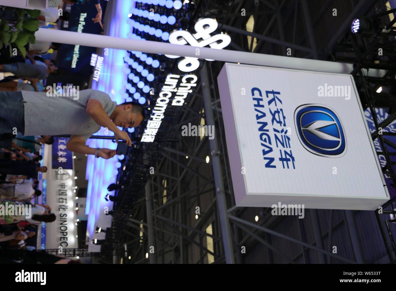 --FILE--People visit the stand of Changan Automobile during an auto ...