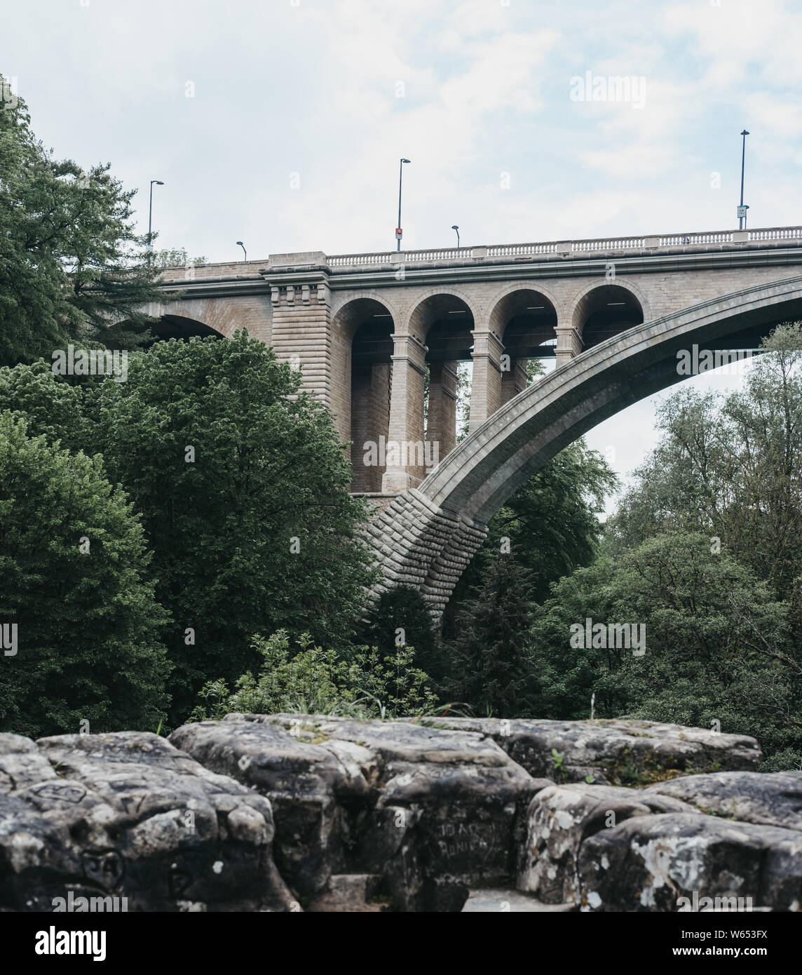 Luxembourg City, Luxembourg - May 19, 2019: View of Adolphe Bridge from ...