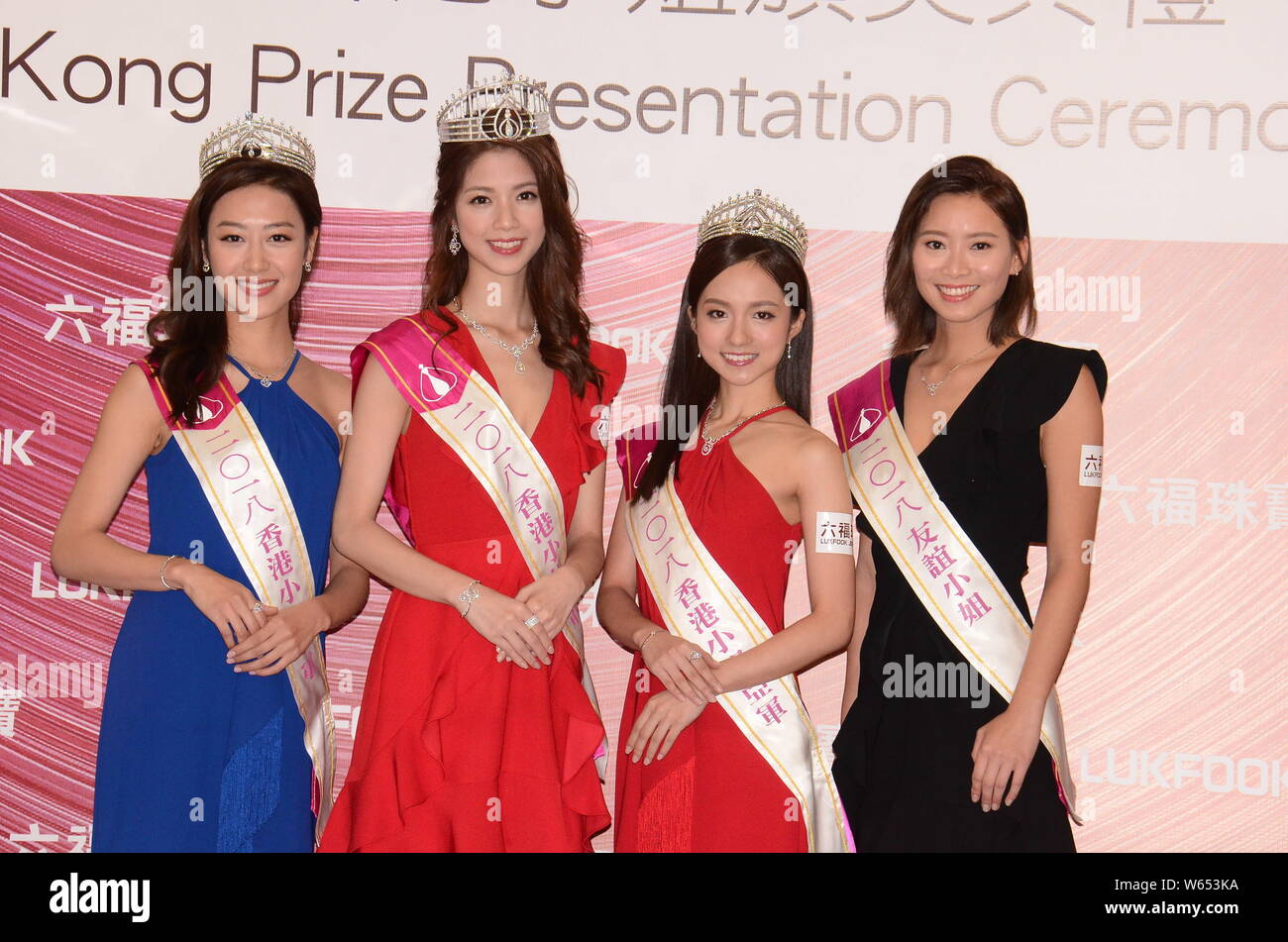 (From left) Second runner-up Sara Ting, winner Hera Chan, first runner ...