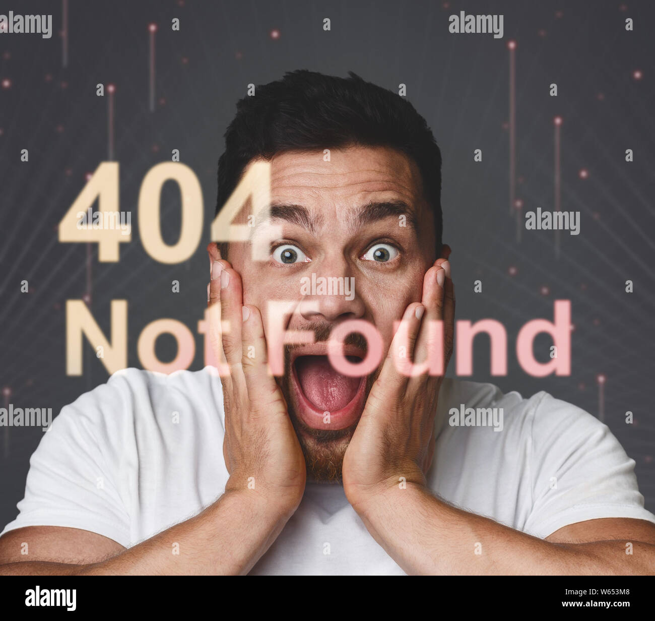 Surprised shocked man face hand hi-res stock photography and images - Alamy