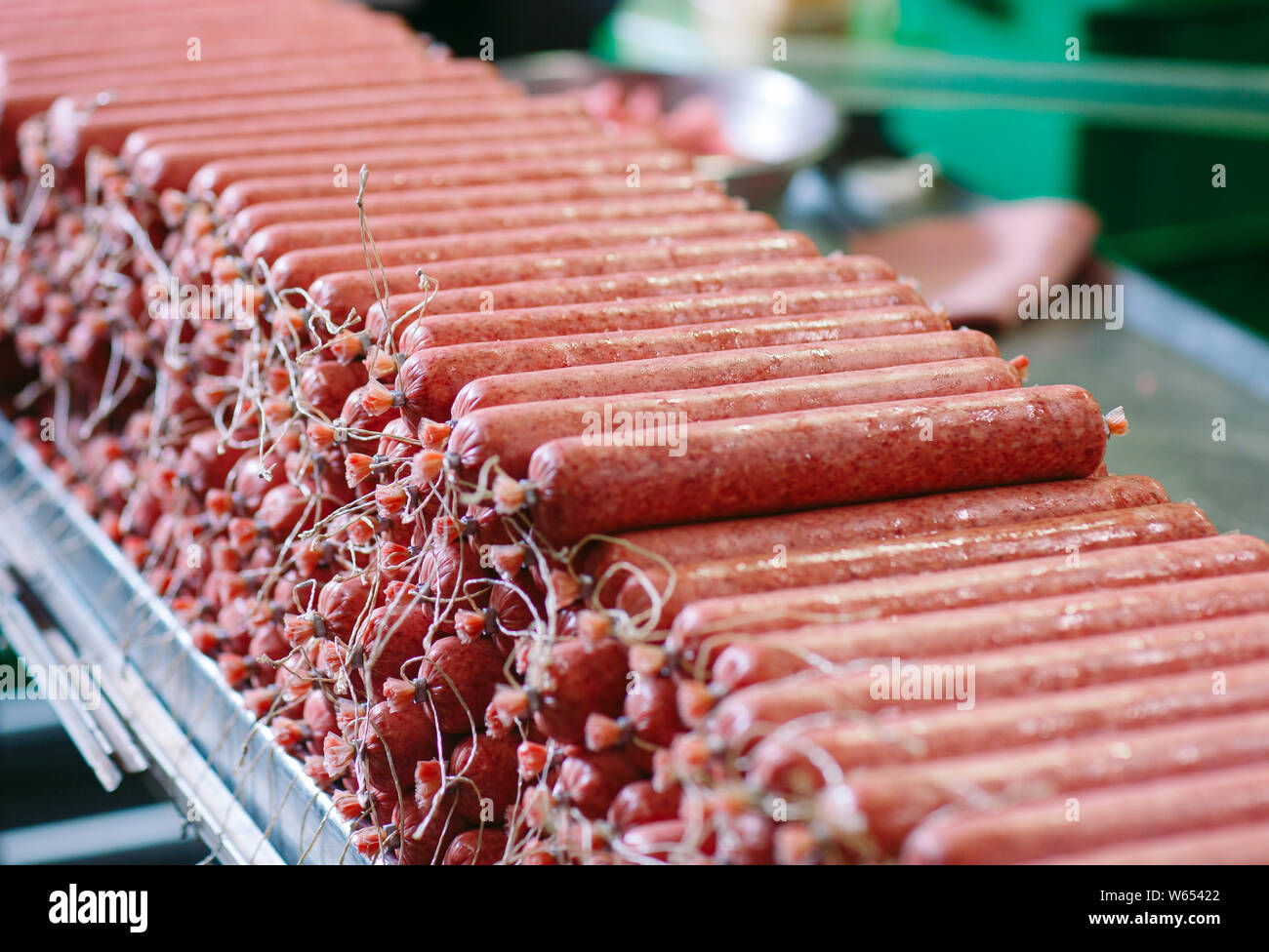 Making sausages, food production in the factory Stock Photo - Alamy