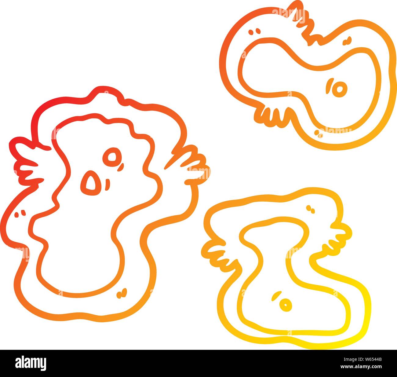 warm gradient line drawing of a cartoon germs Stock Vector Image & Art ...