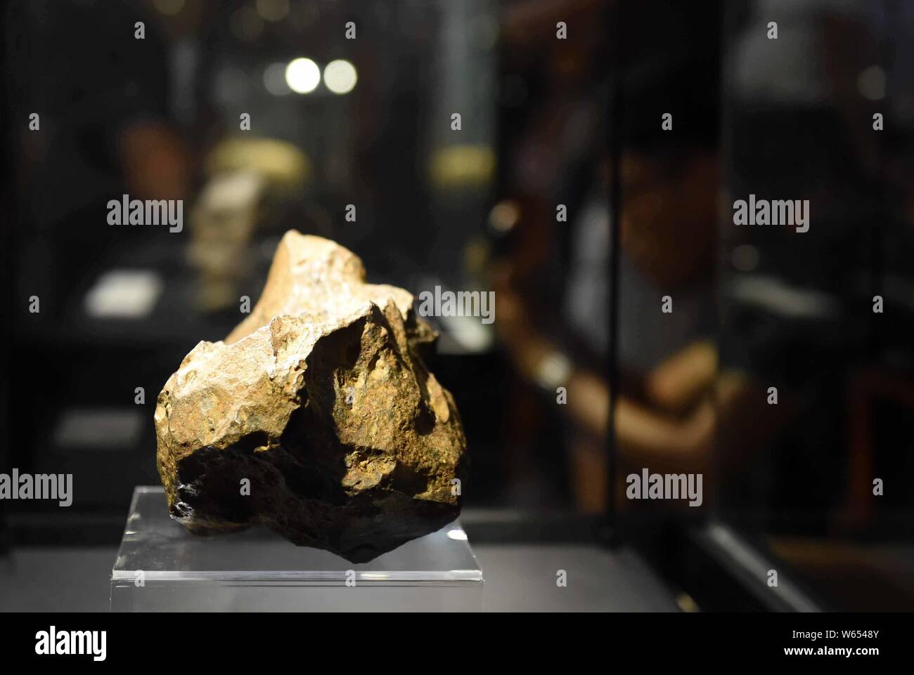 A meteorite, recovered from a meteor fireball that happened over the ...