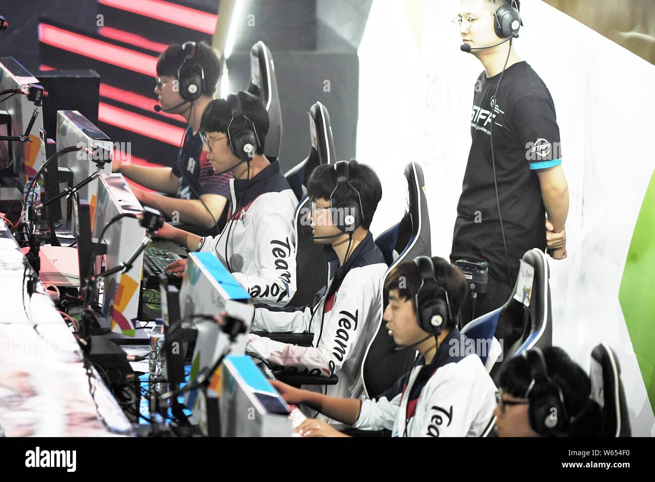 China eSports Team compete against South Korea in the final of the ...