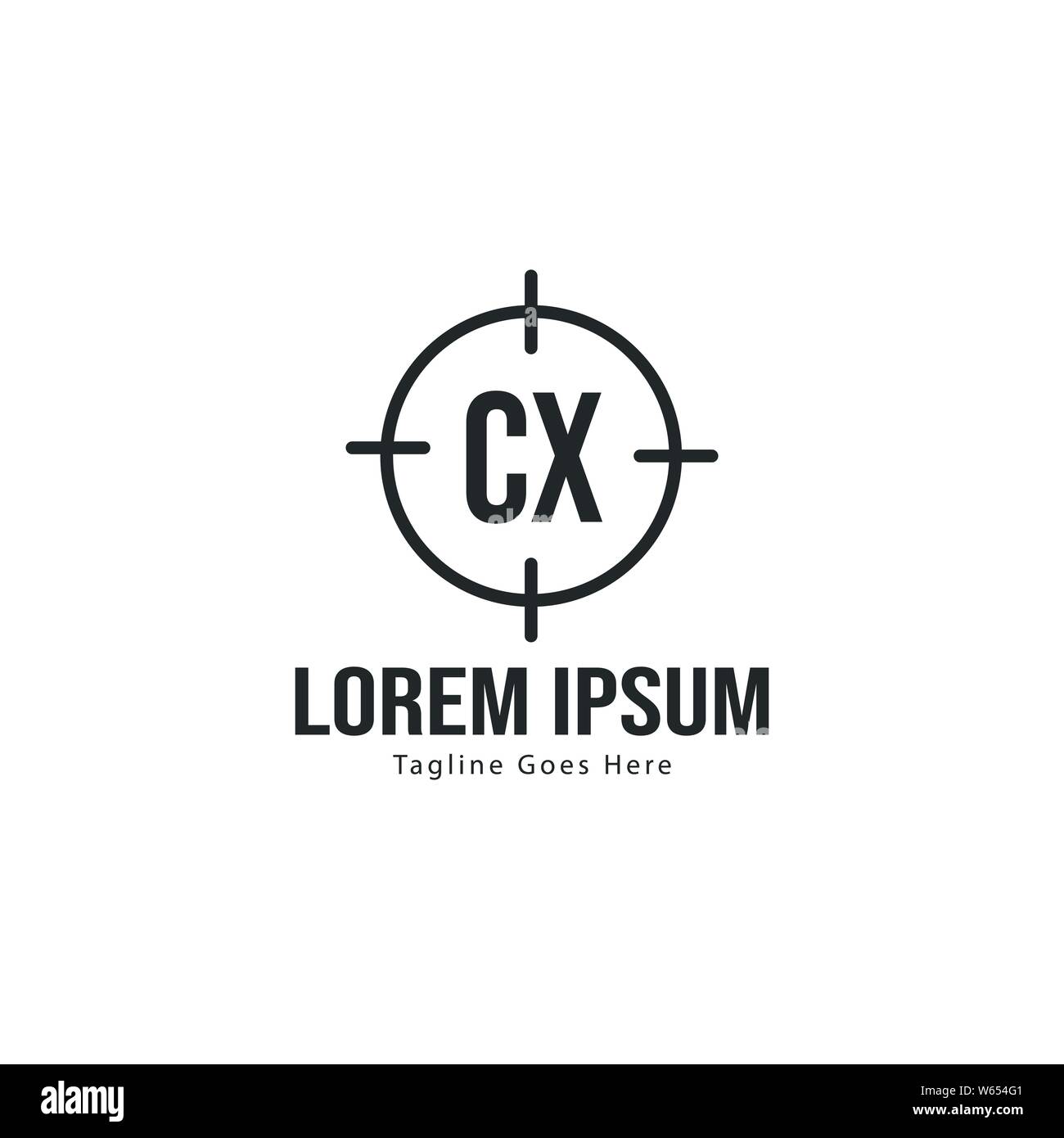 Initial CX logo template with modern frame. Minimalist CX letter logo ...