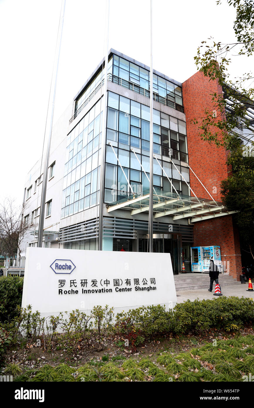--FILE--View of a signboard of Roche Innovation Center Shanghai at ...