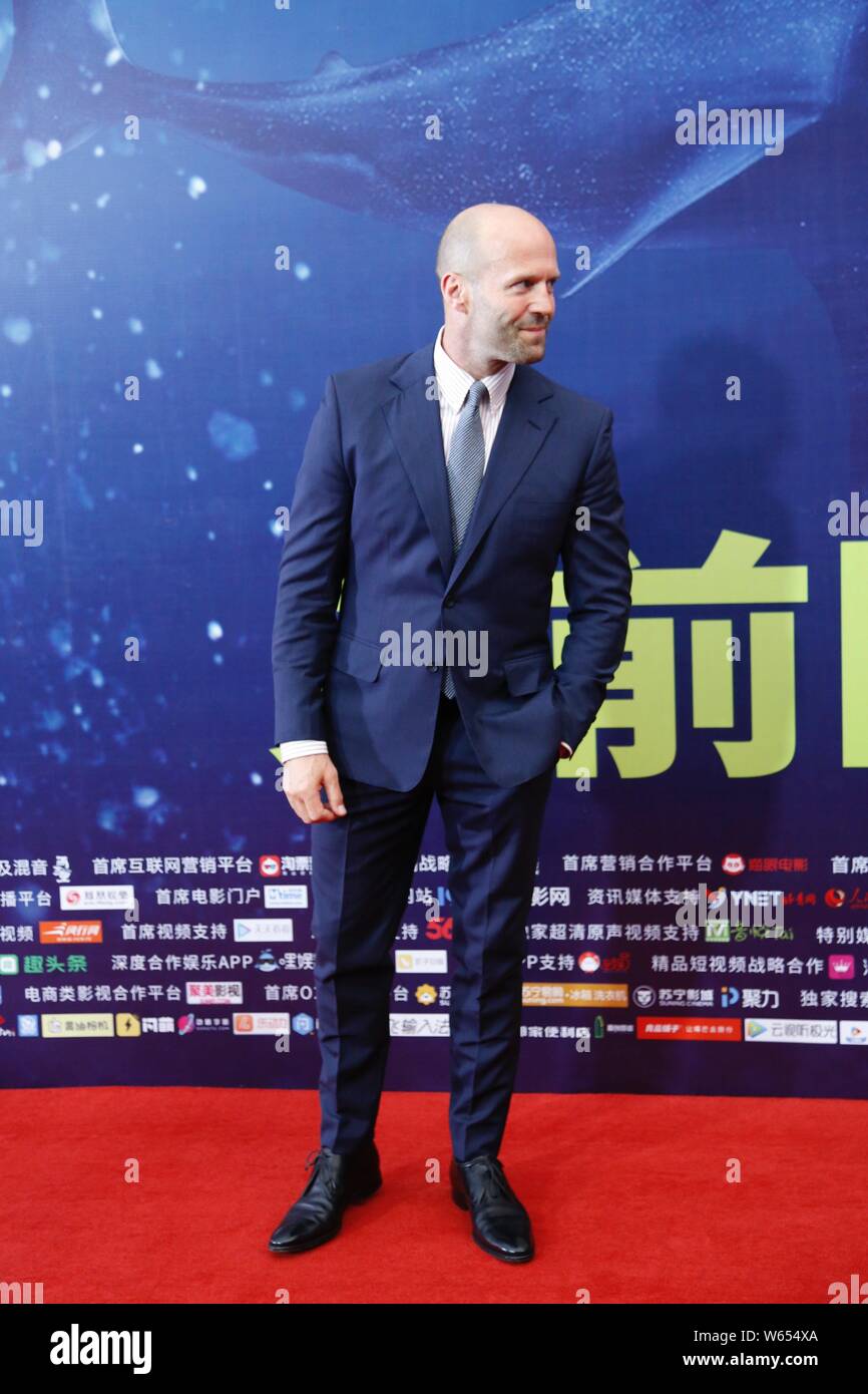 English actor Jason Statham arrives on the red carpet for the premiere ...