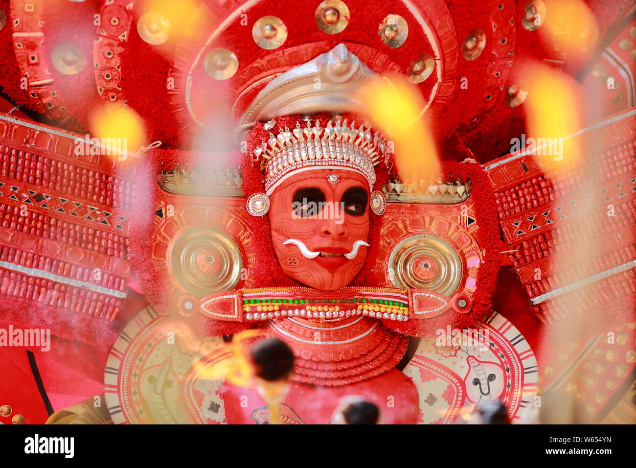 The close shot of Theyyam Performer Stock Photo - Alamy