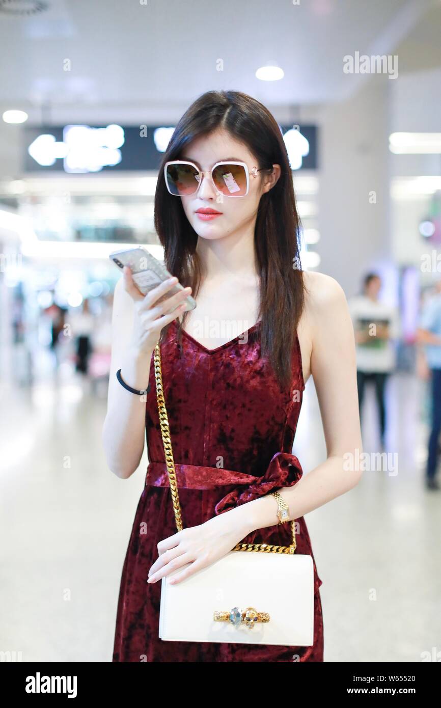 Chinese model He Sui is pictured at the Shanghai Hongqiao International ...