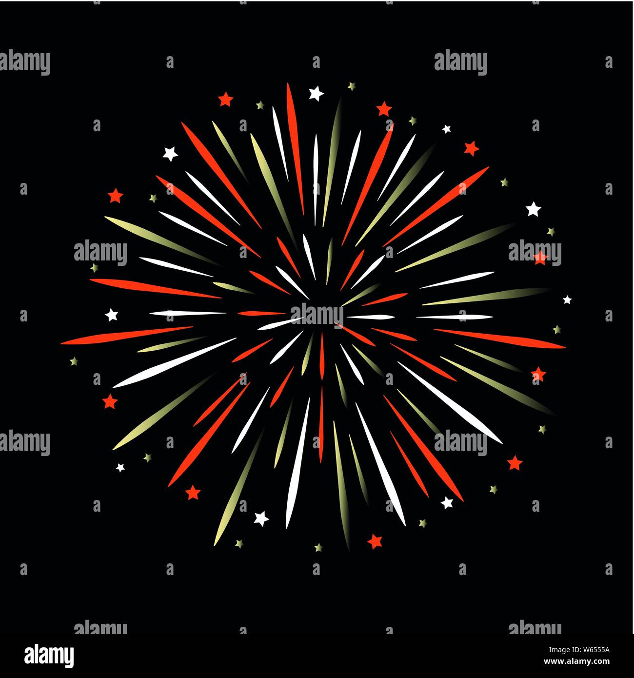 colorful firework in orange and yellow colors vector illustration EPS10 ...