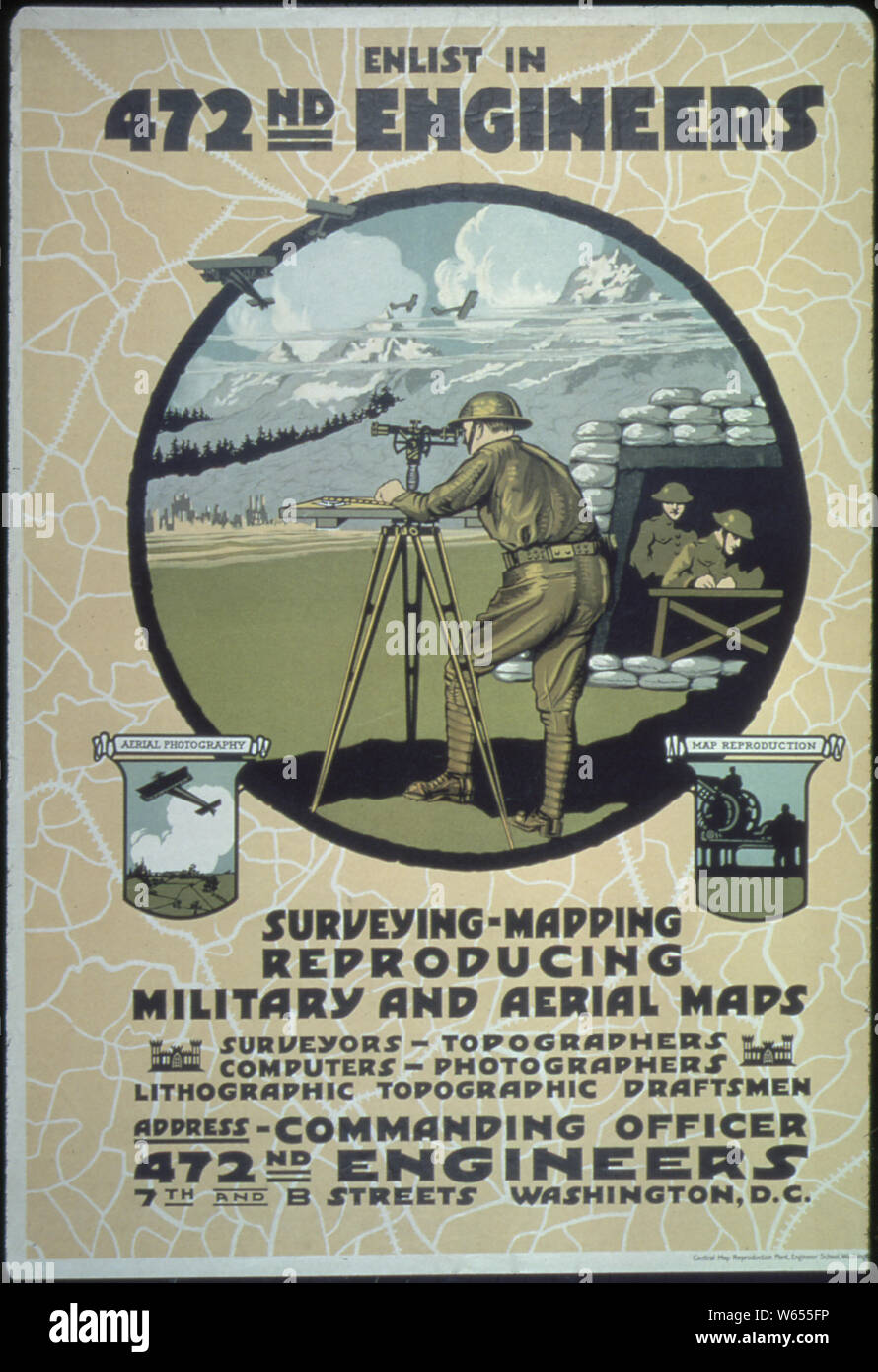Enlist in 472nd Engineers. Surveying, mapping reproducing military and ...