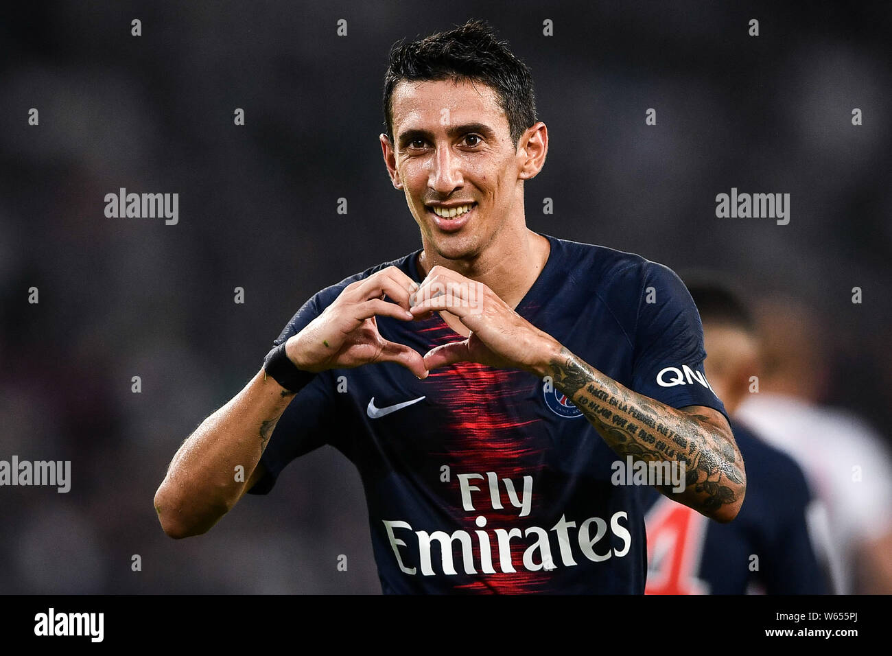 Angel Di Maria of Paris Saint-Germain celebrates after scoring PSG's ...