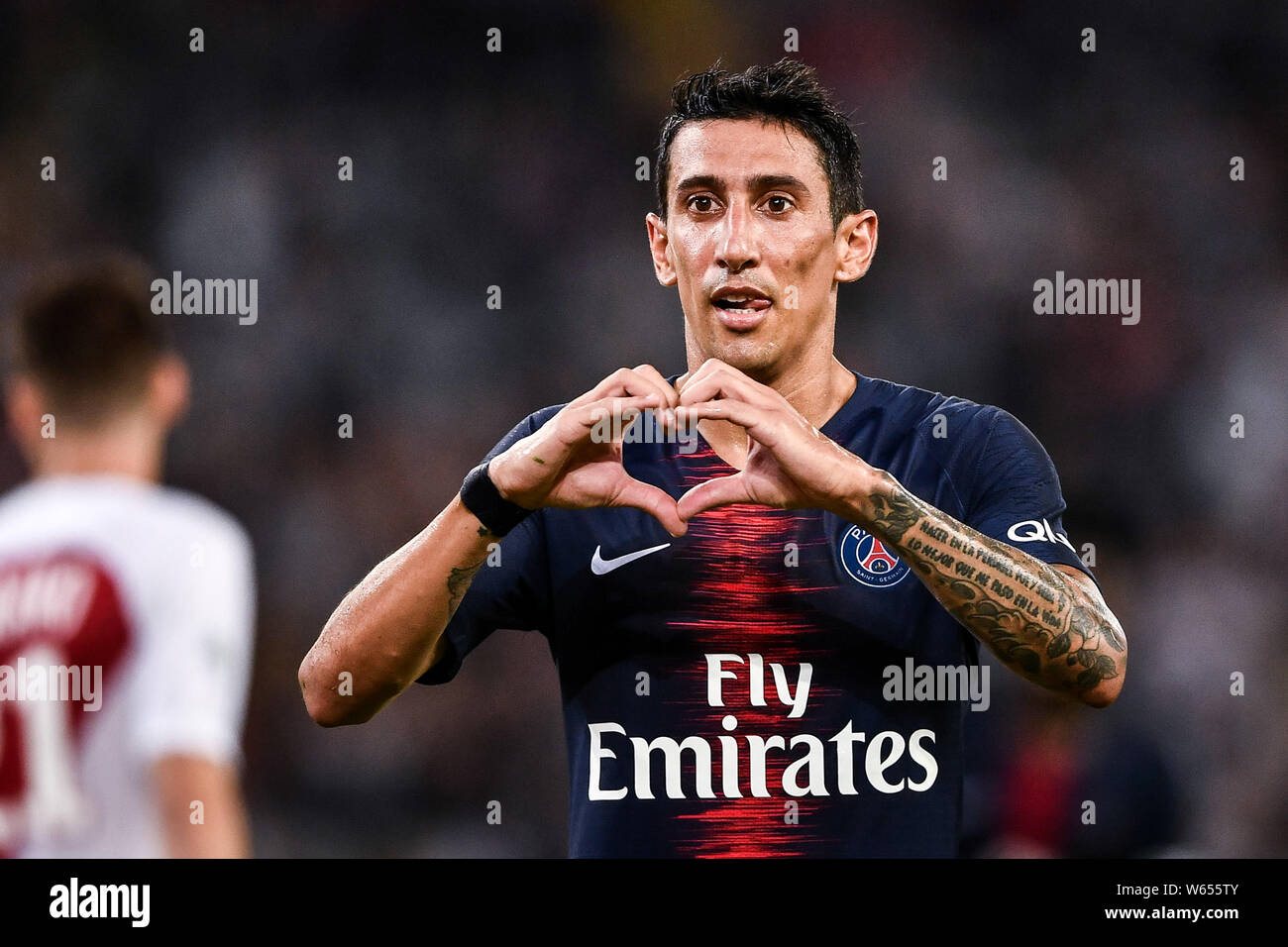 Angel Di Maria of Paris Saint-Germain celebrates after scoring PSG's ...