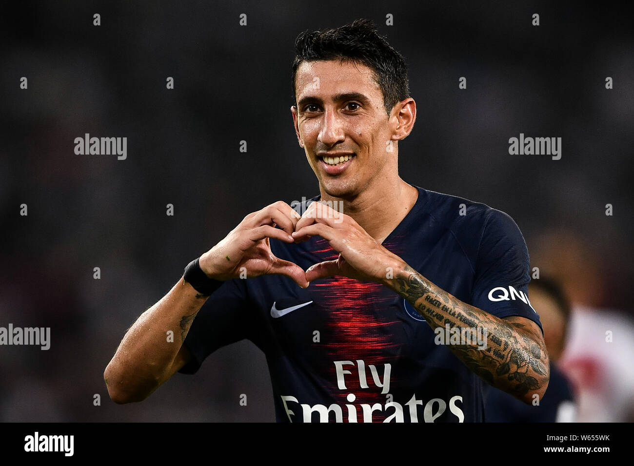 Angel Di Maria of Paris Saint-Germain celebrates after scoring PSG's ...