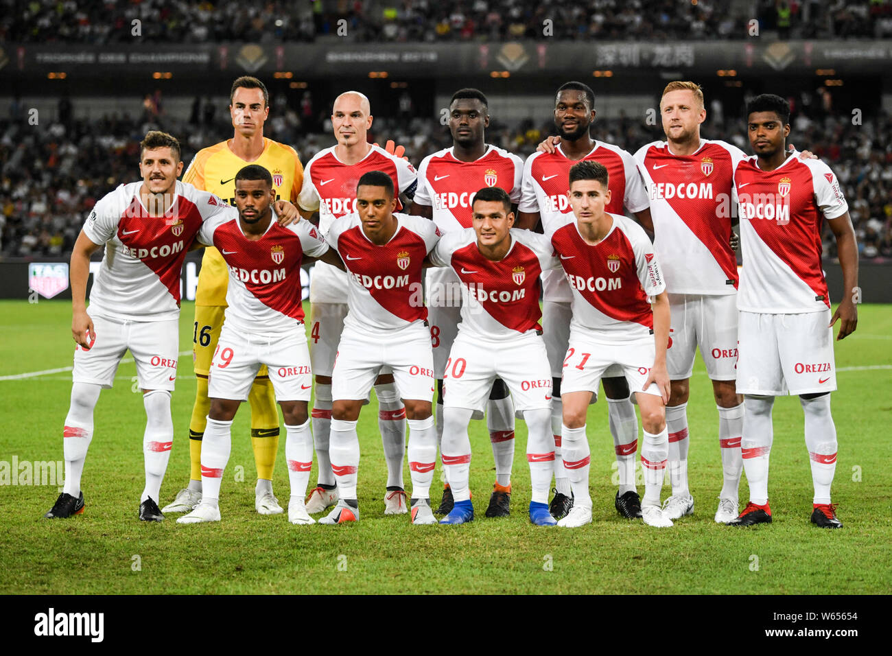 Group photo of Association Sportive de Monaco Football Club before the ...