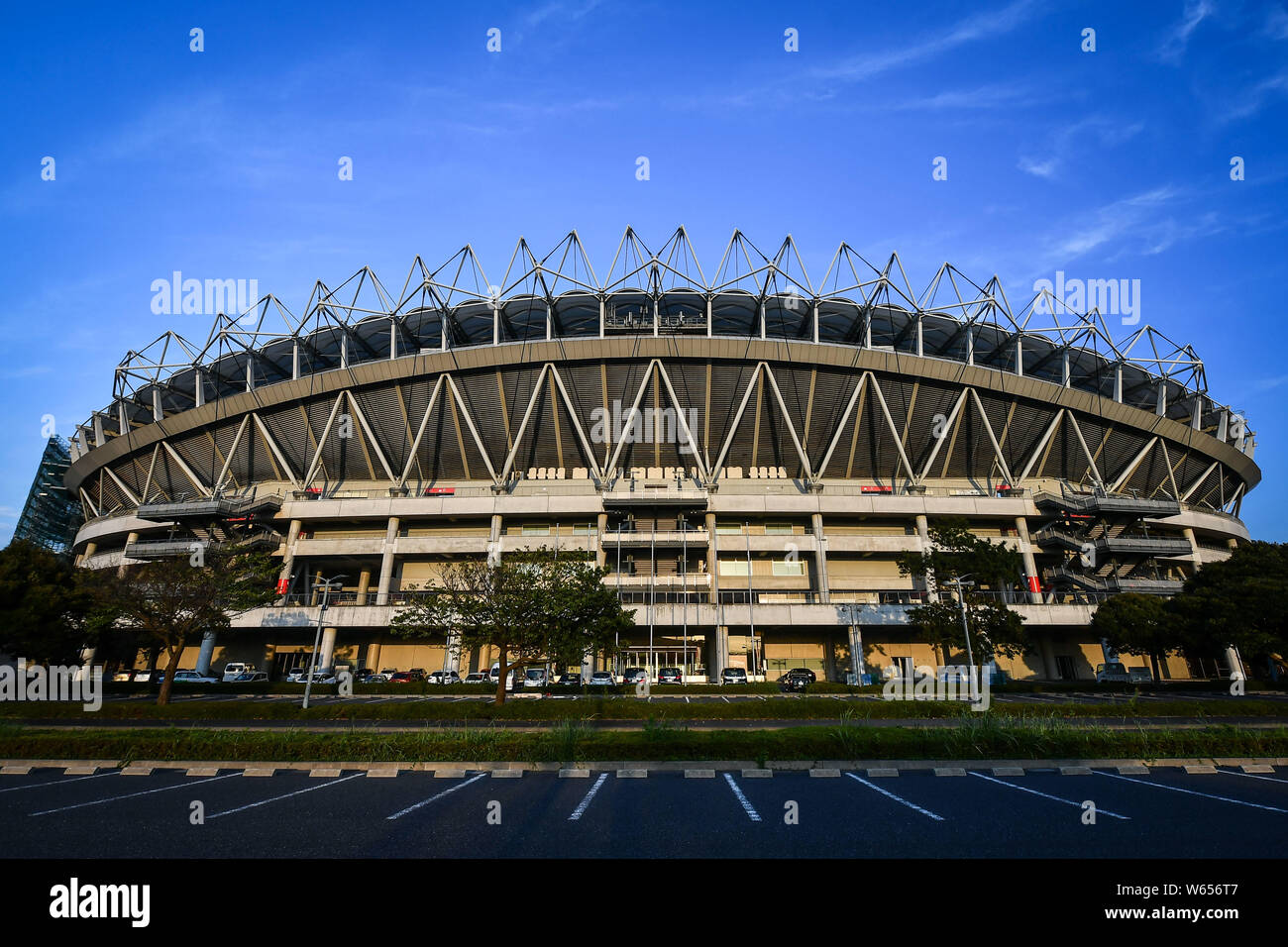 View of the Kashima Soccer Stadium ahead of the quarter-final match ...