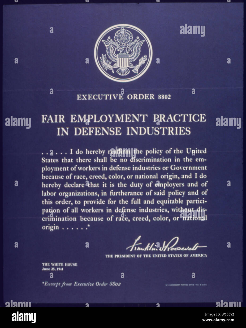 Executive order 8802 hi-res stock photography and images - Alamy