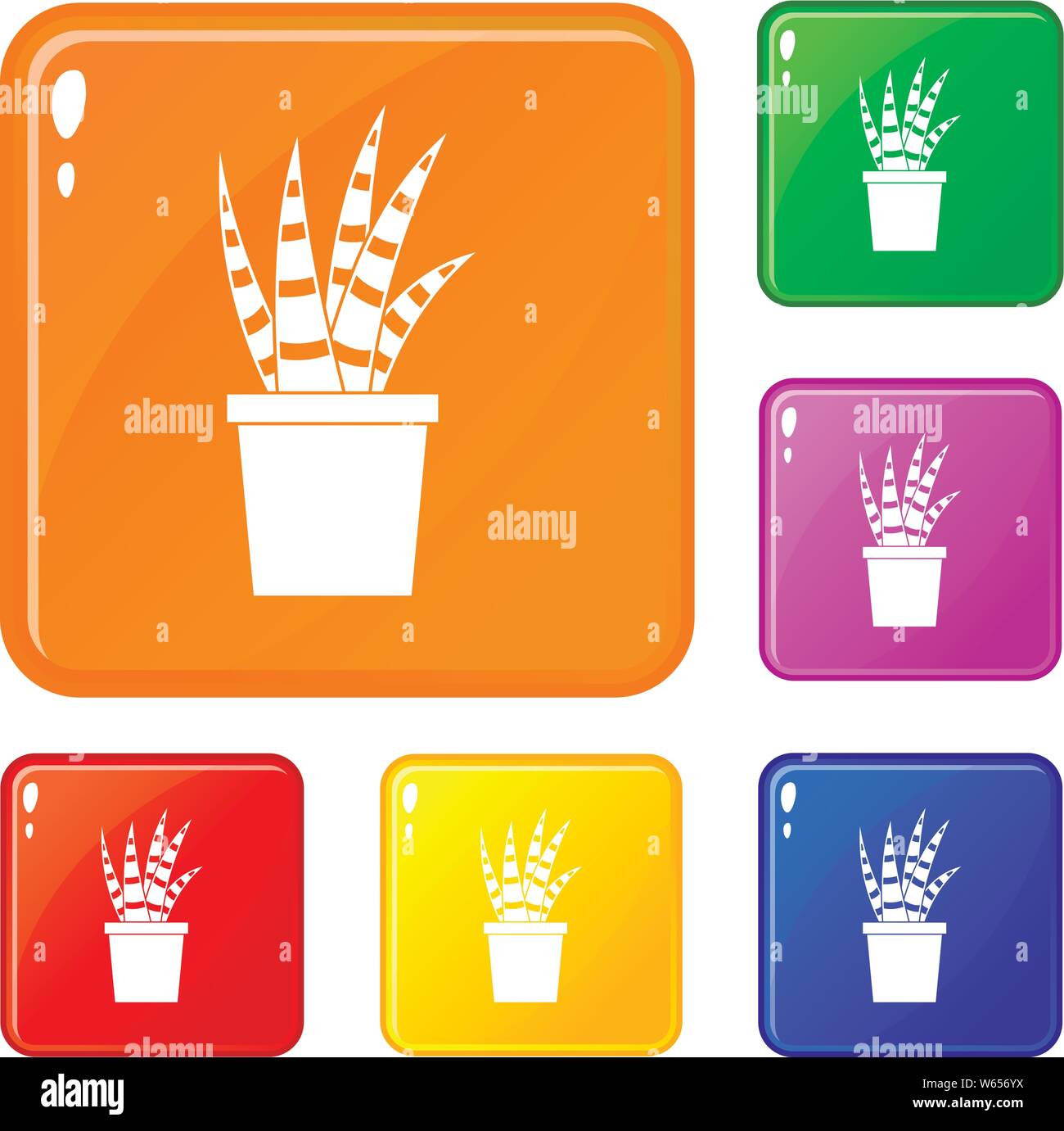 Succulent icons set vector color Stock Vector Image & Art - Alamy