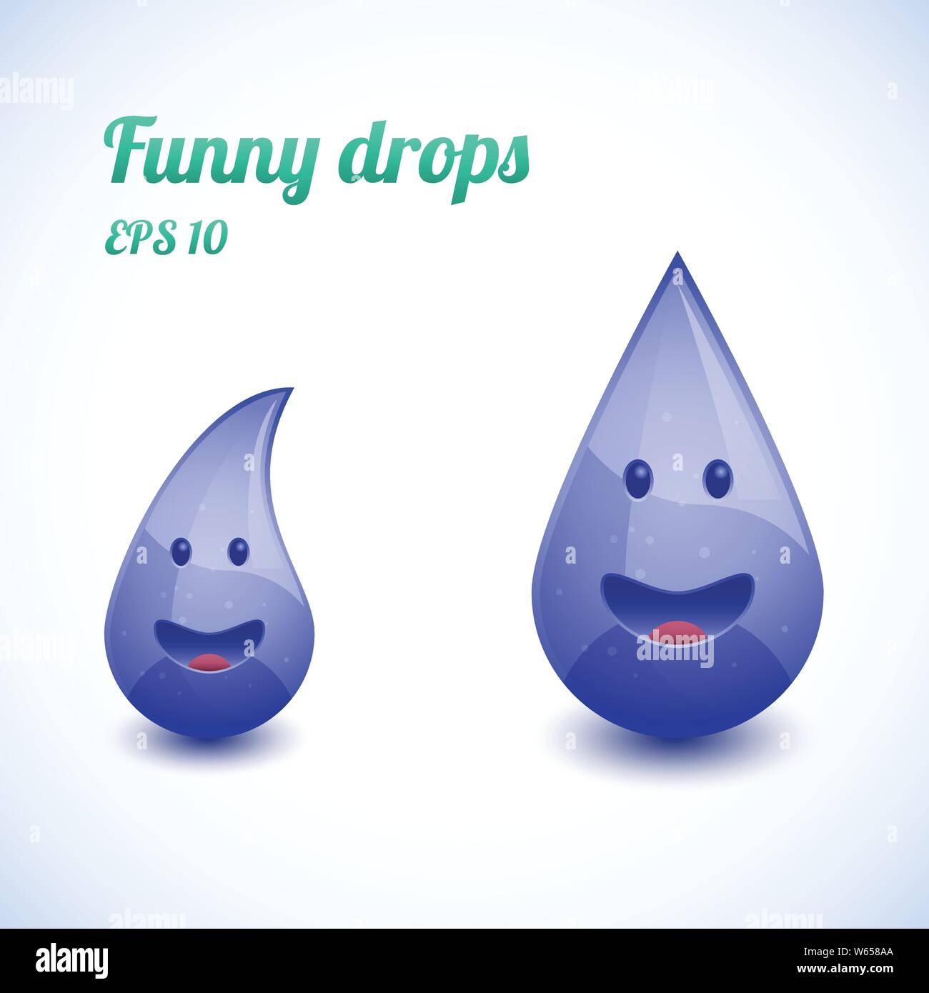 Funny water drops Vector illustration for your design Stock Vector ...