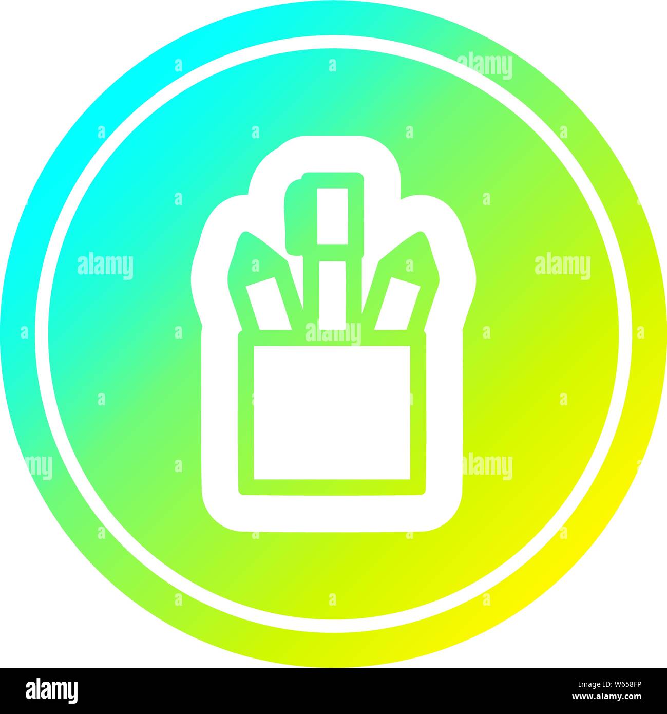 pencil pot circular icon with cool gradient finish Stock Vector Image ...