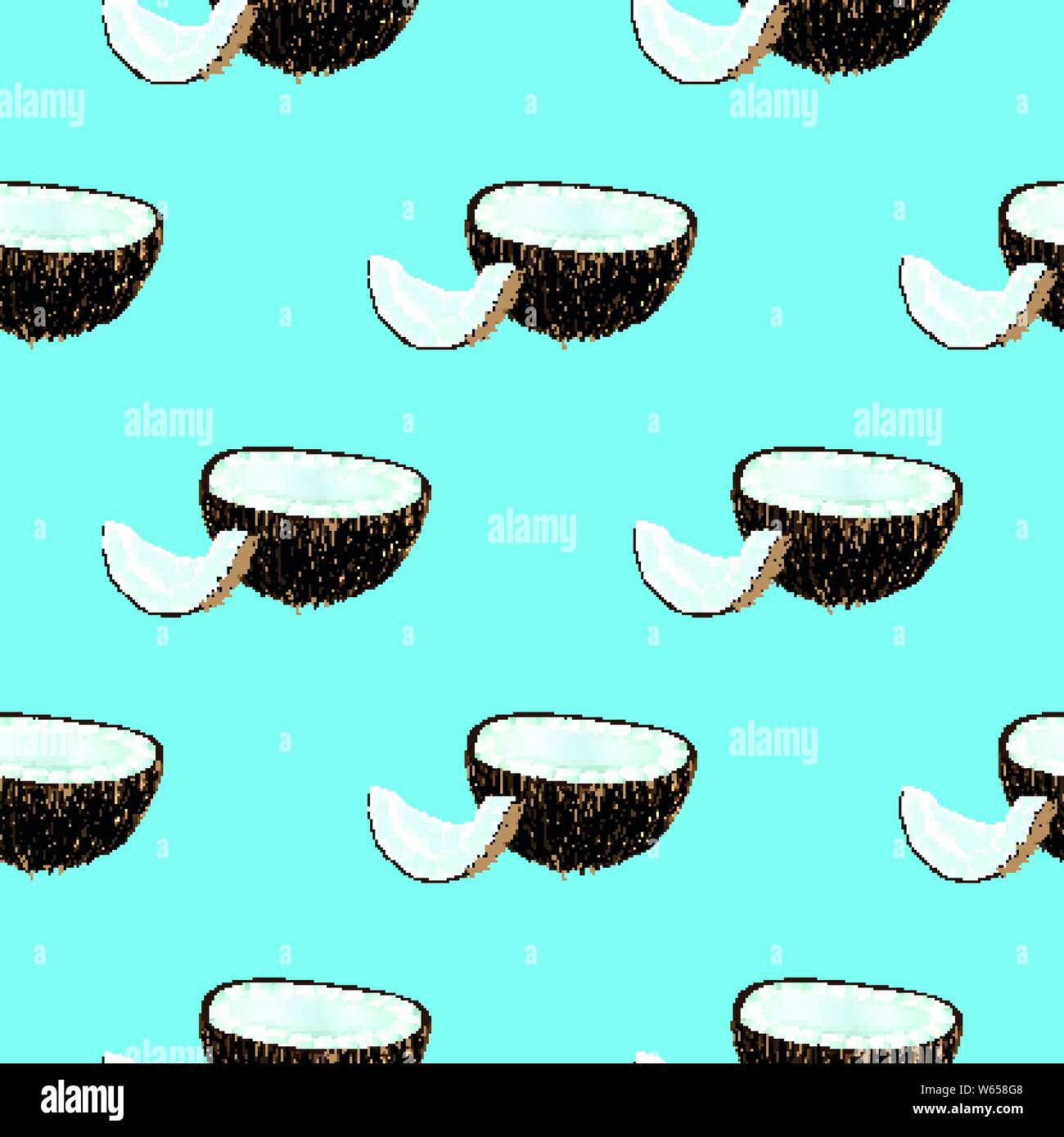Seamless pattern with coconuts. Tropical style. Easy to use for ...
