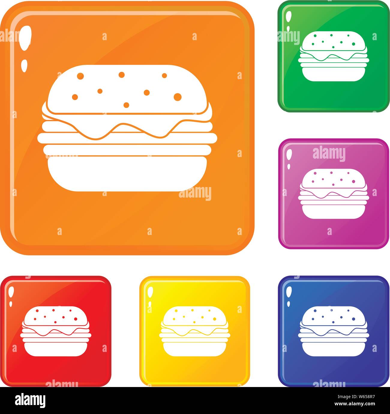 Hamburger icons set vector color Stock Vector Image & Art - Alamy
