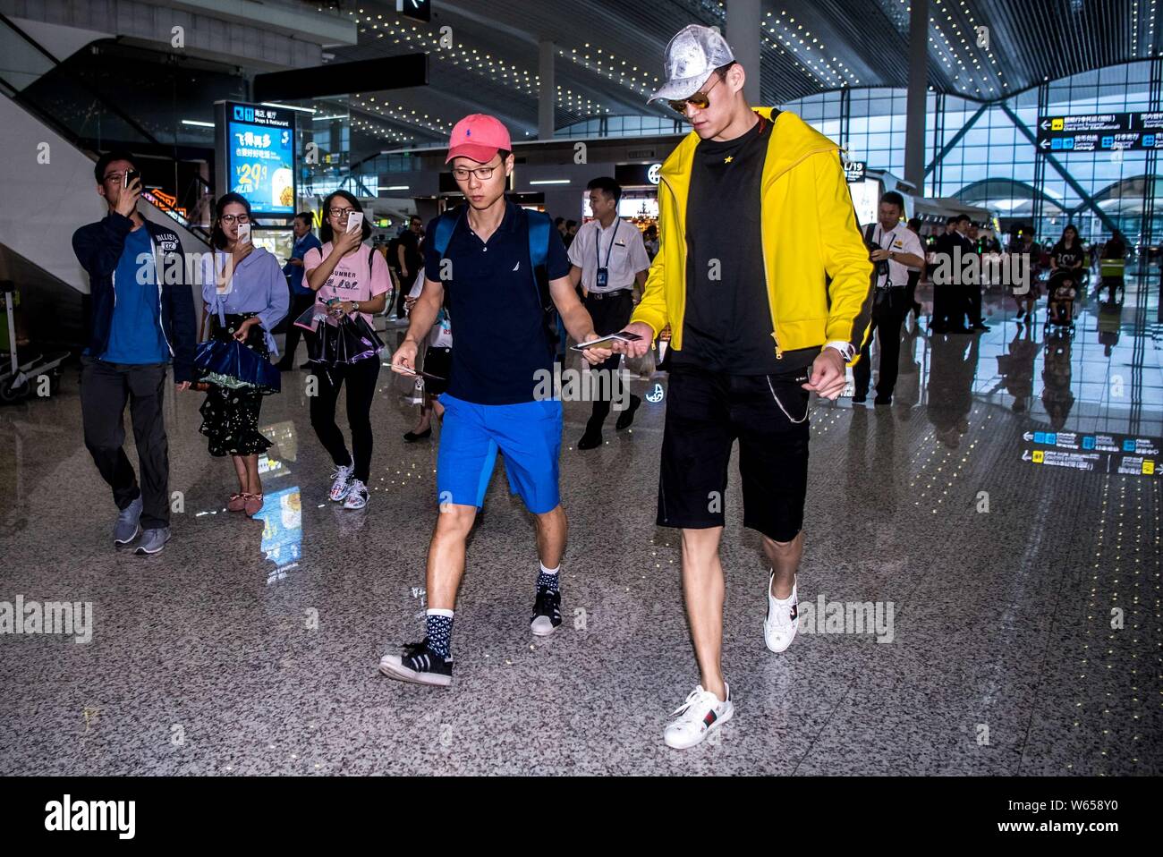 Chinese swimming star Sun Yang is pictured at the Guangzhou Baiyun ...