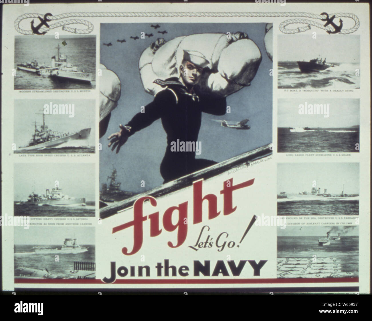 Fight Lets Go - Join the Navy Stock Photo - Alamy