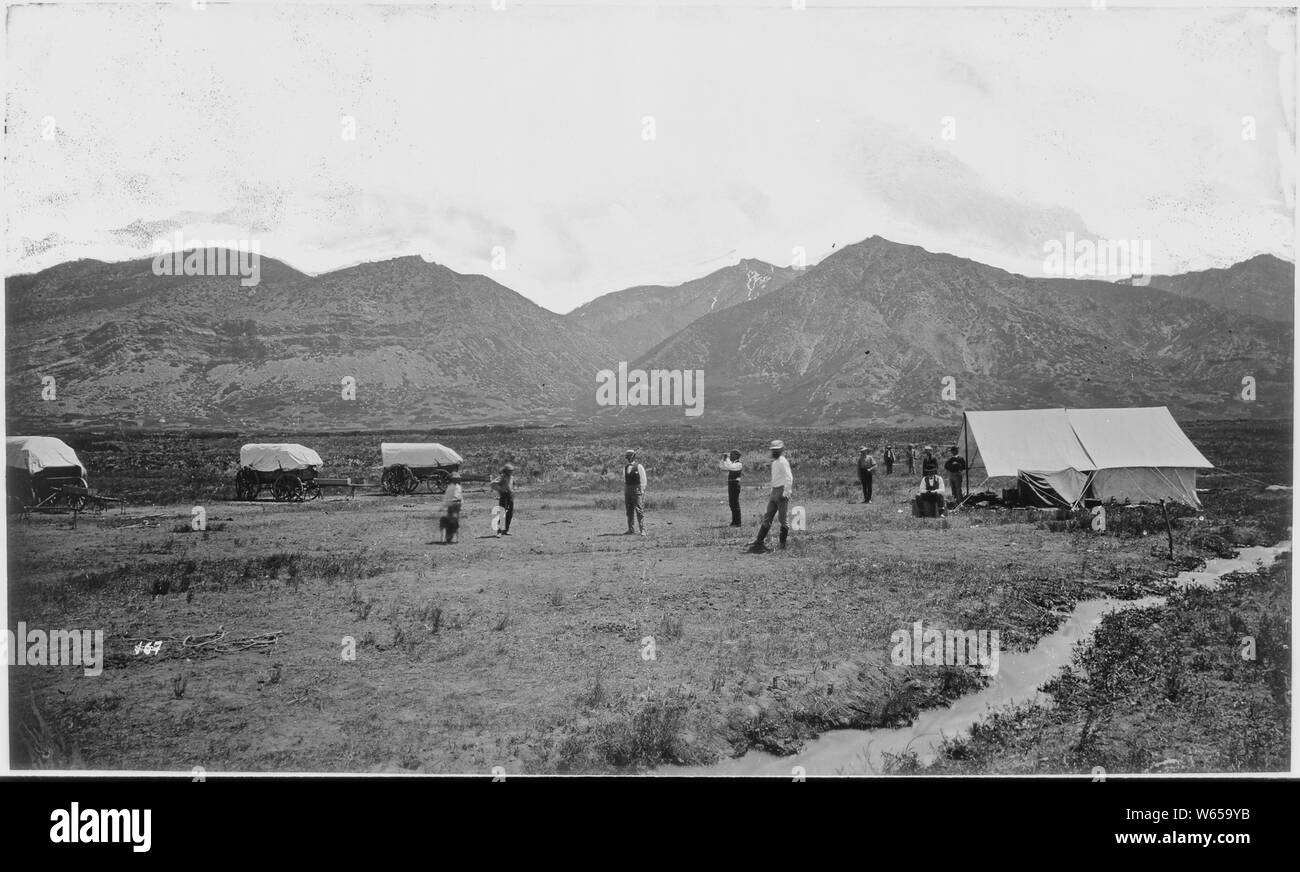 First camp of the Survey, at Ogden, Weber County, Utah Stock Photo - Alamy
