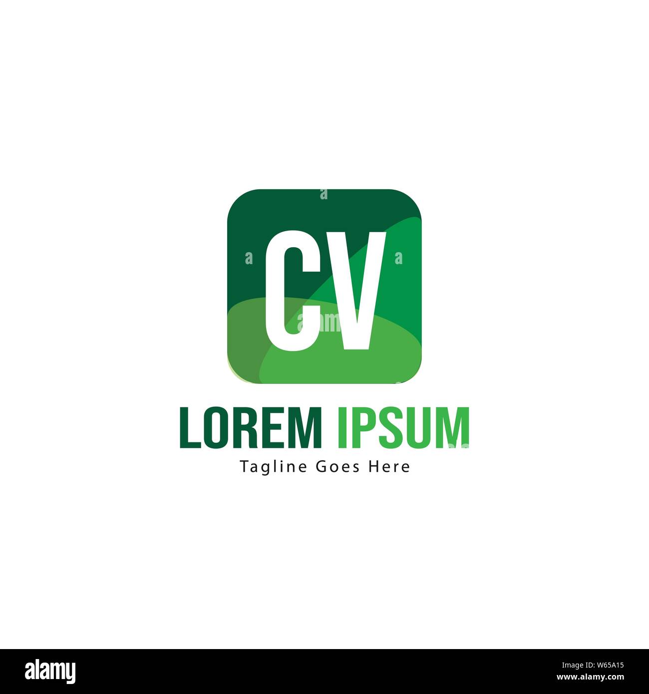 Initial CV logo template with modern frame. Minimalist CV letter logo ...