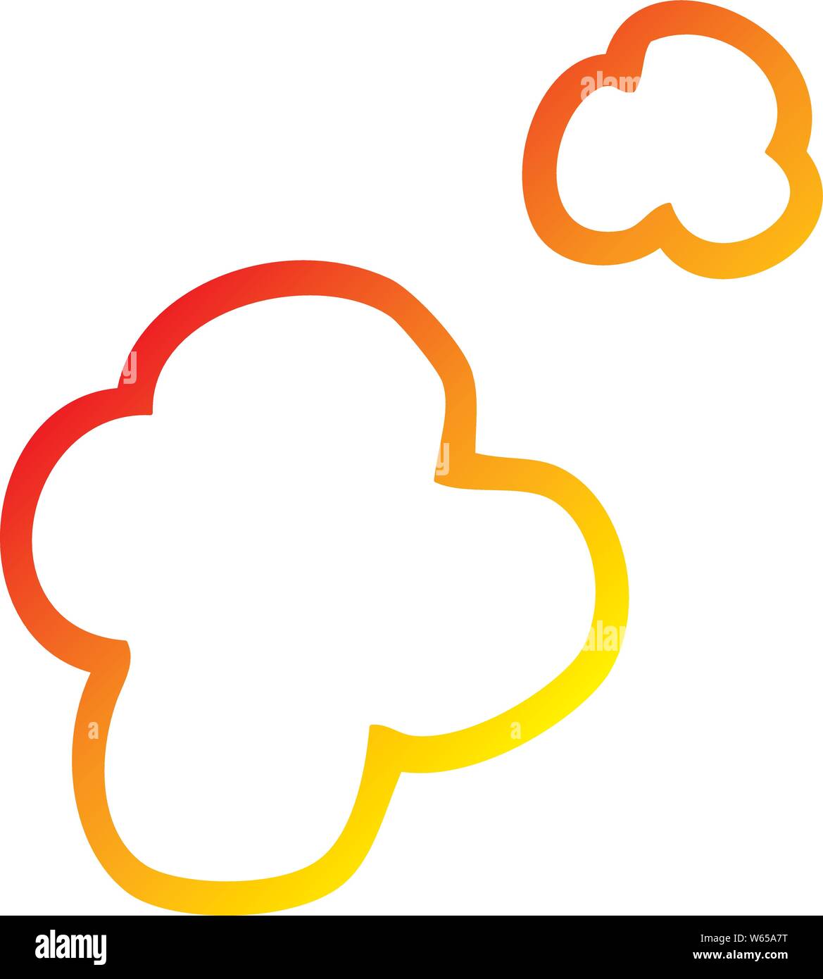 warm gradient line drawing of a cartoon poof of smoke Stock Vector ...