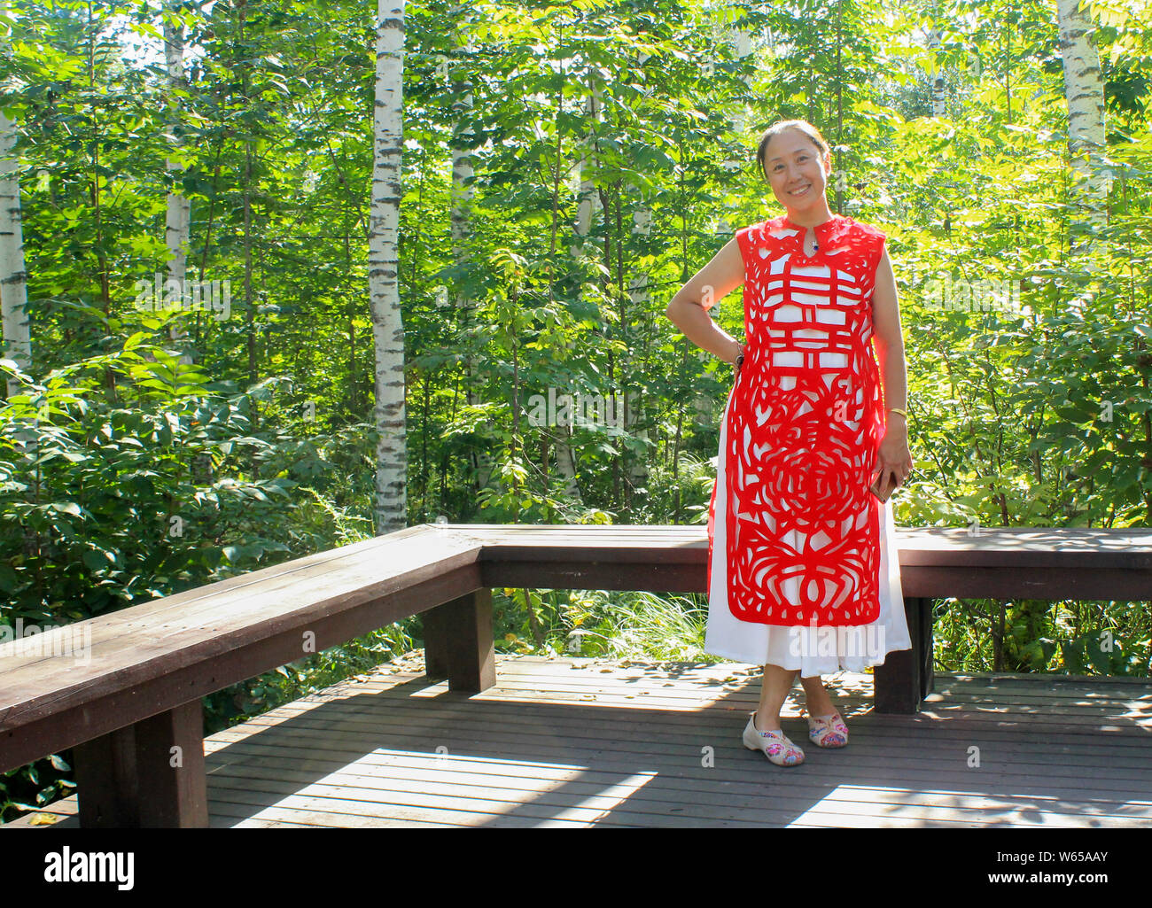 Daughter of 75-year-old Chinese elderly woman Zhang Guiying shows a ...
