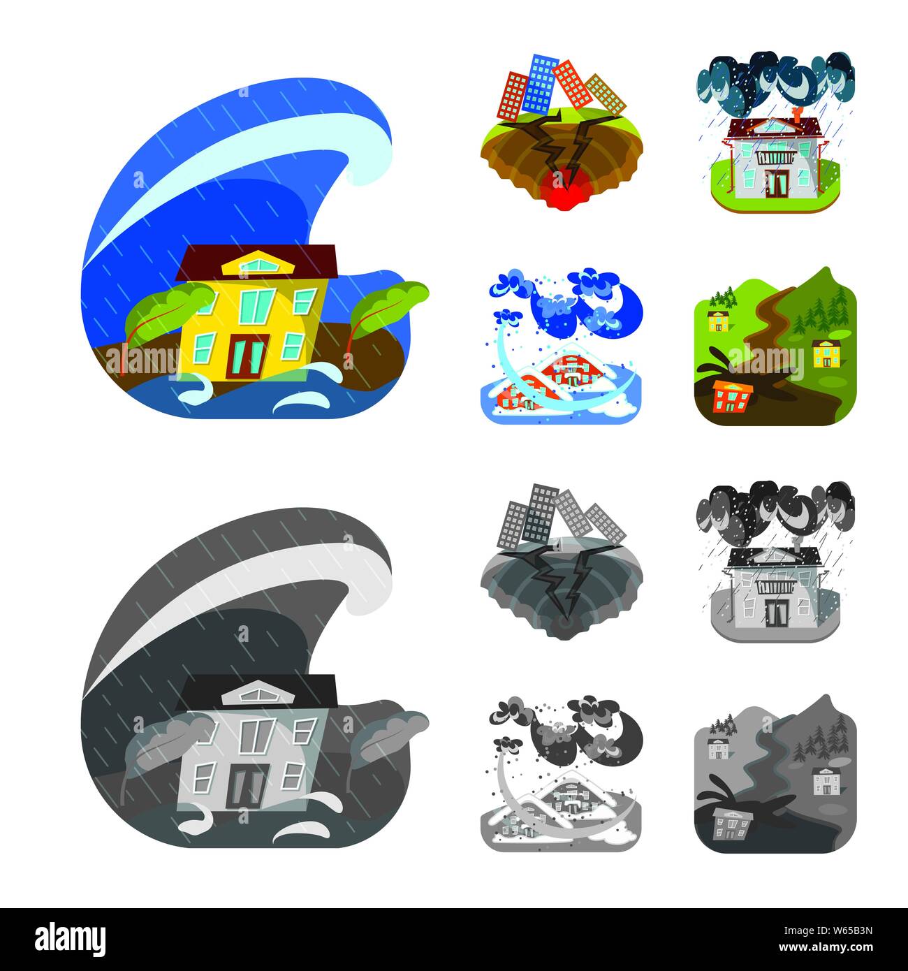 Vector design of weather and distress logo. Collection of weather and ...