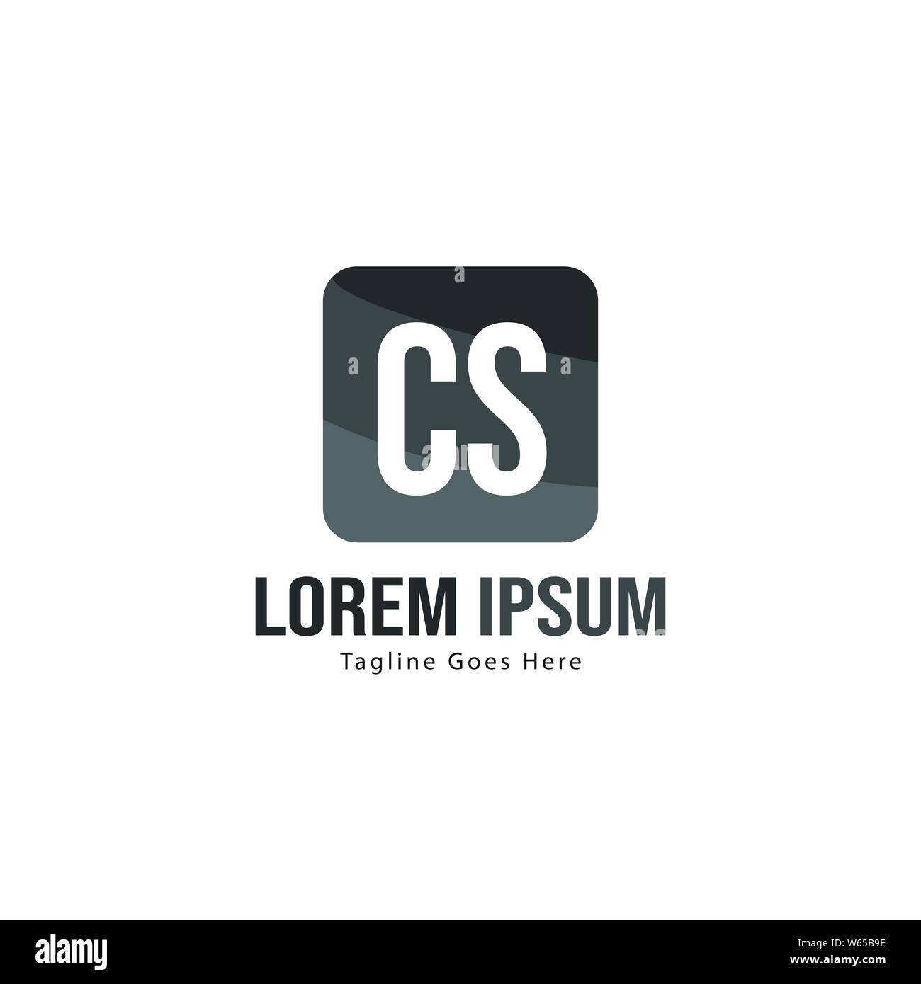 Initial CS logo template with modern frame. Minimalist CS letter logo ...