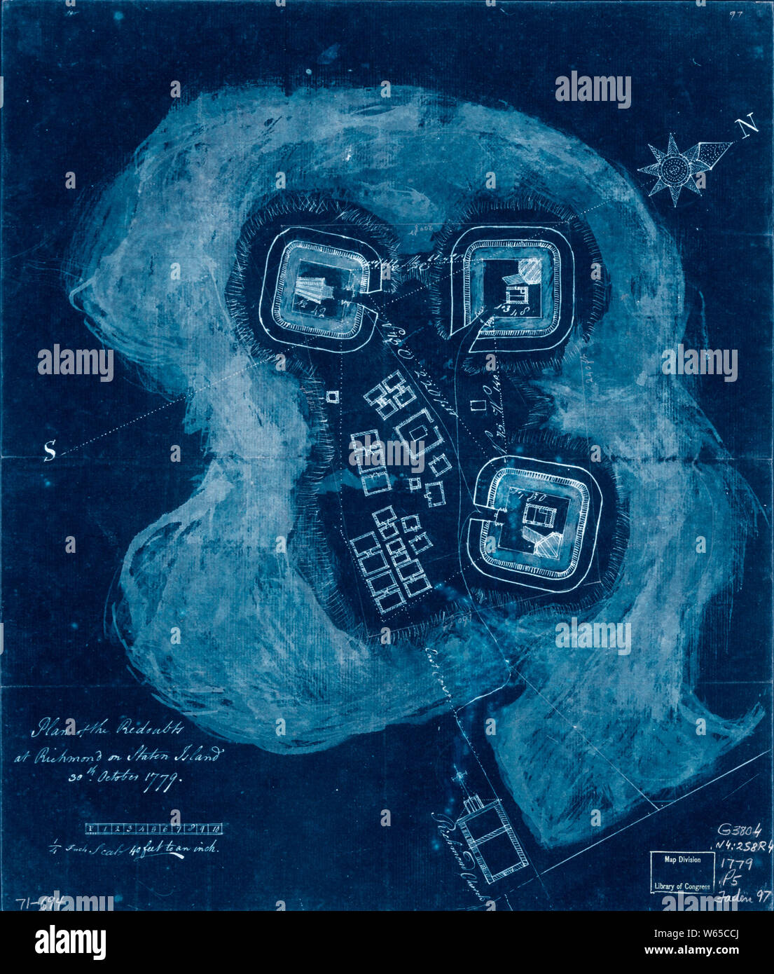 American Revolutionary War Era Maps 1750-1786 800 Plan of the redoubts ...