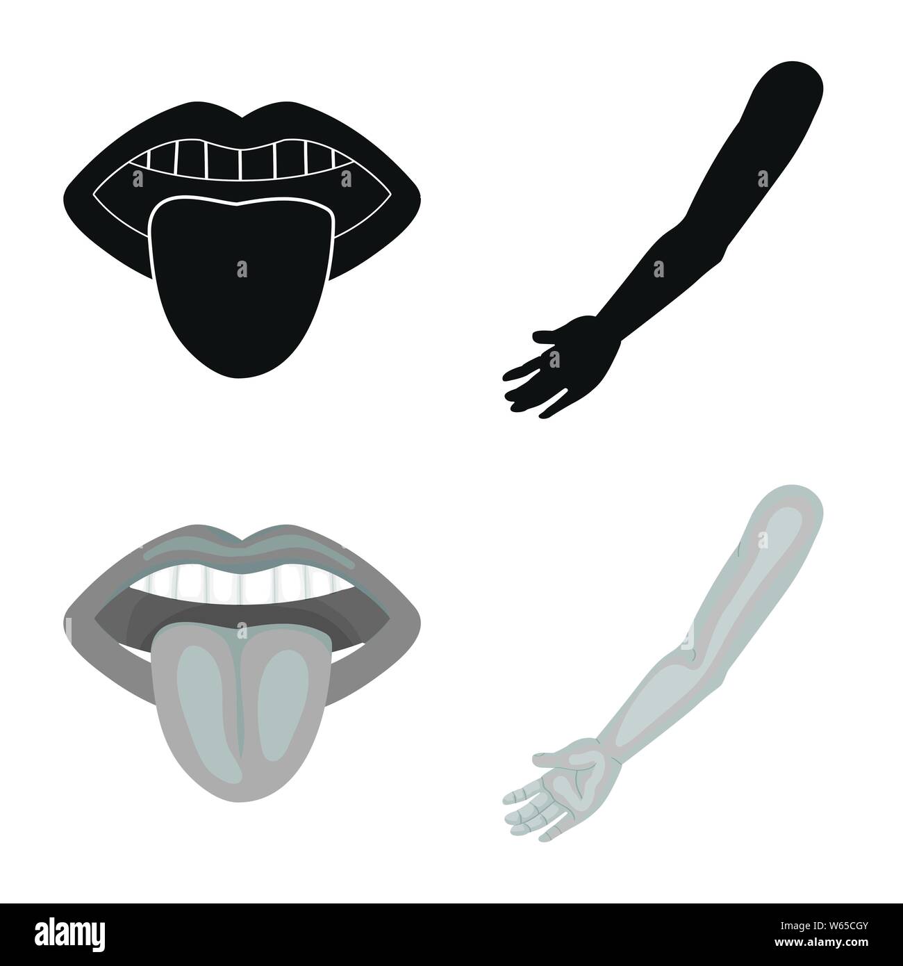 Isolated object of body and part symbol. Collection of body and anatomy ...