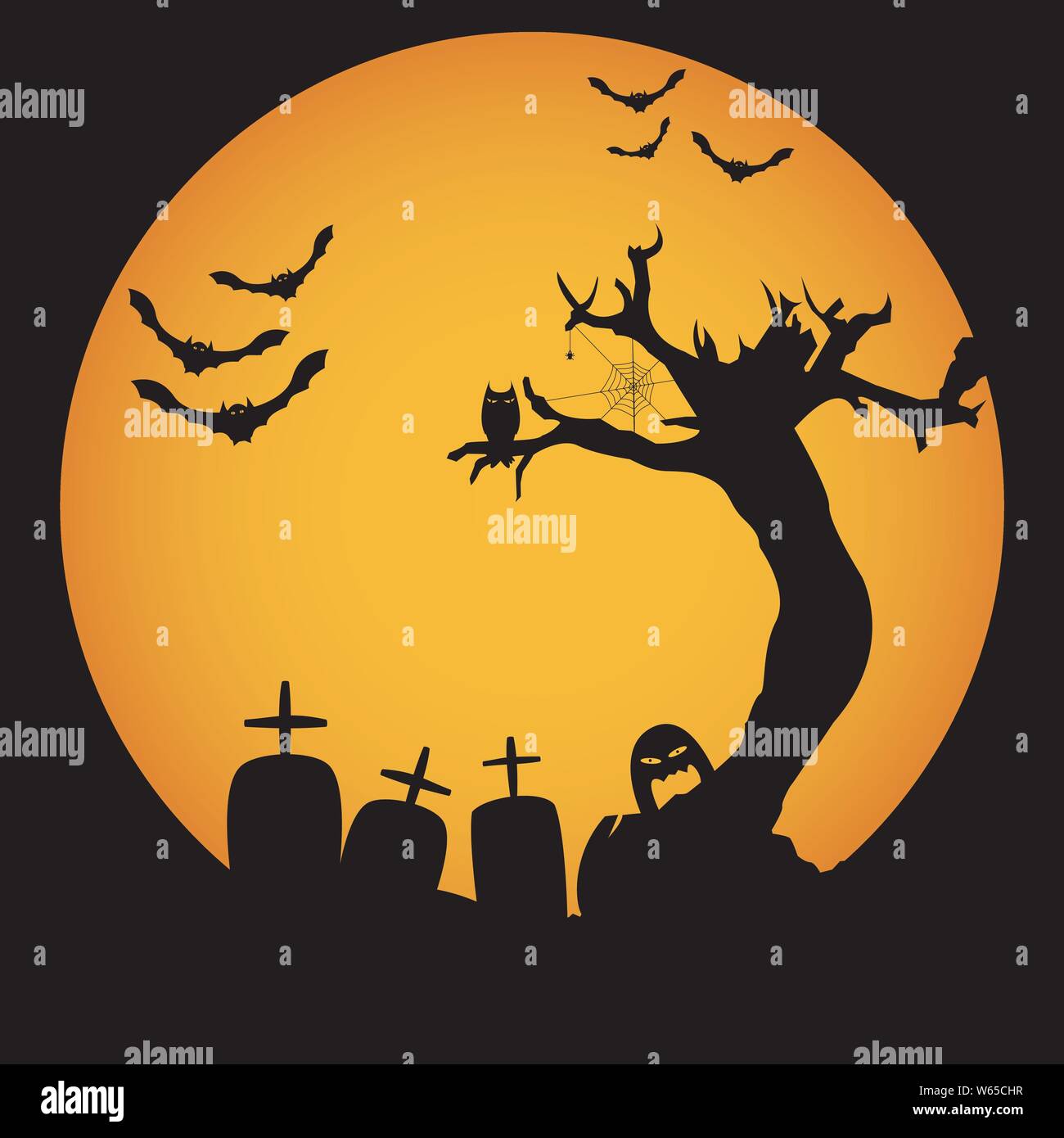 Cemetery background Stock Vector Images - Alamy