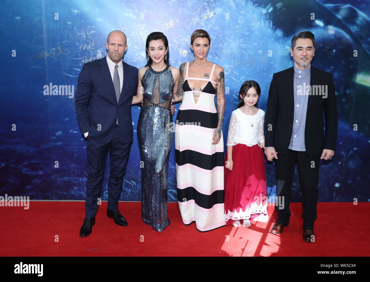(From left) English actor Jason Statham, Chinese actress Li Bingbing ...