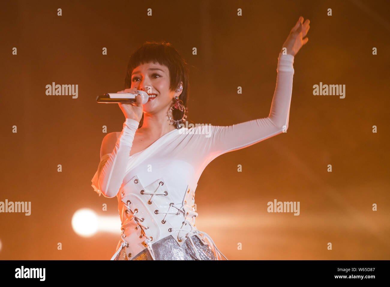 Taiwanese singer and actress Angela Chang performs during her "Journey ...