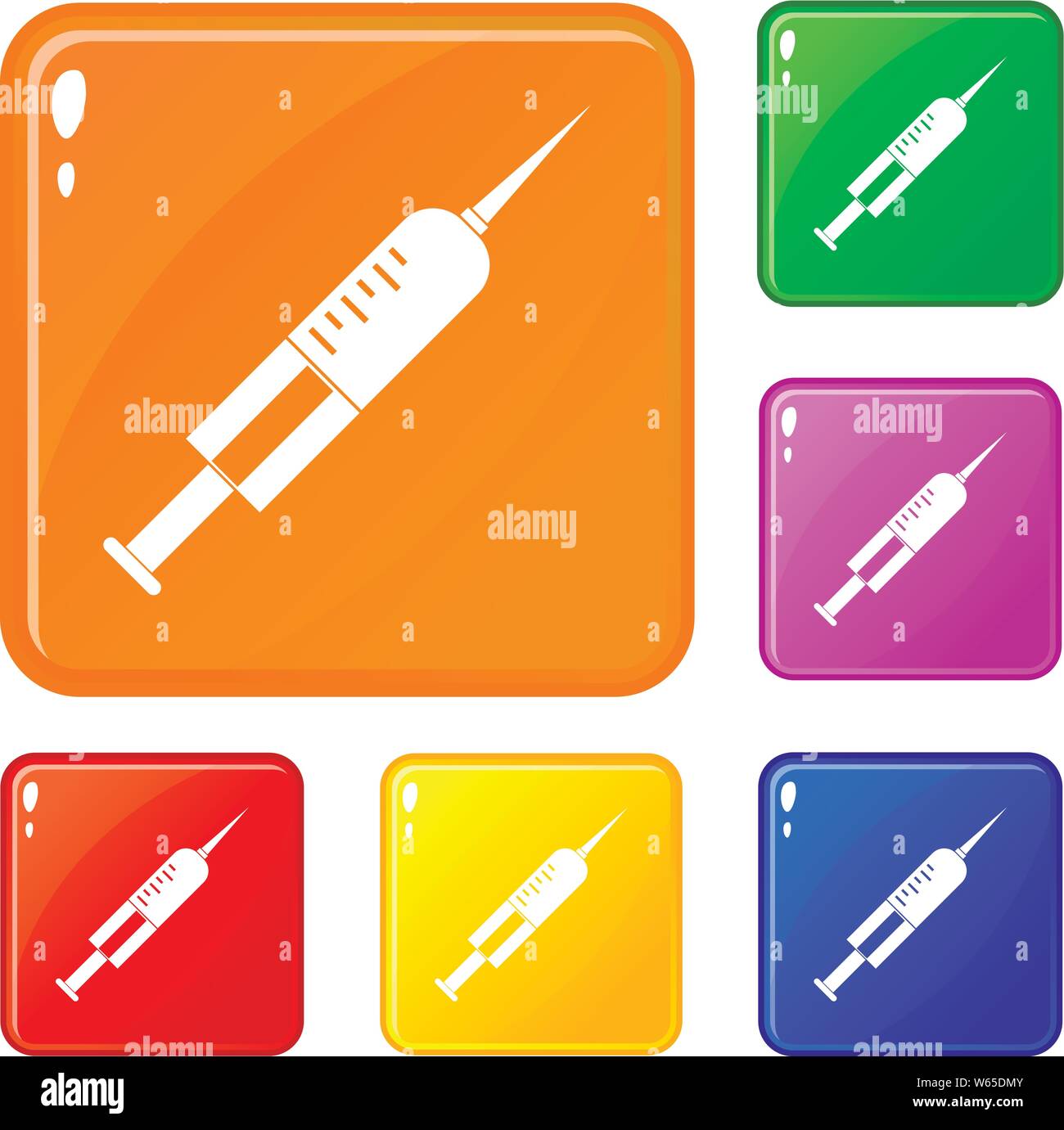 Syringe with needle icons set vector color Stock Vector Image & Art - Alamy