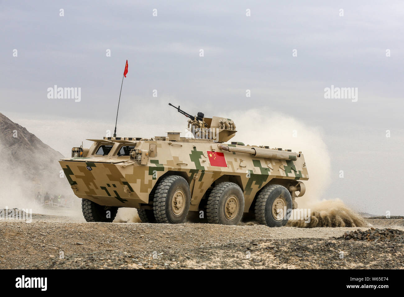 A Chinese infantry fighting vehicle competes in a contest during the ...