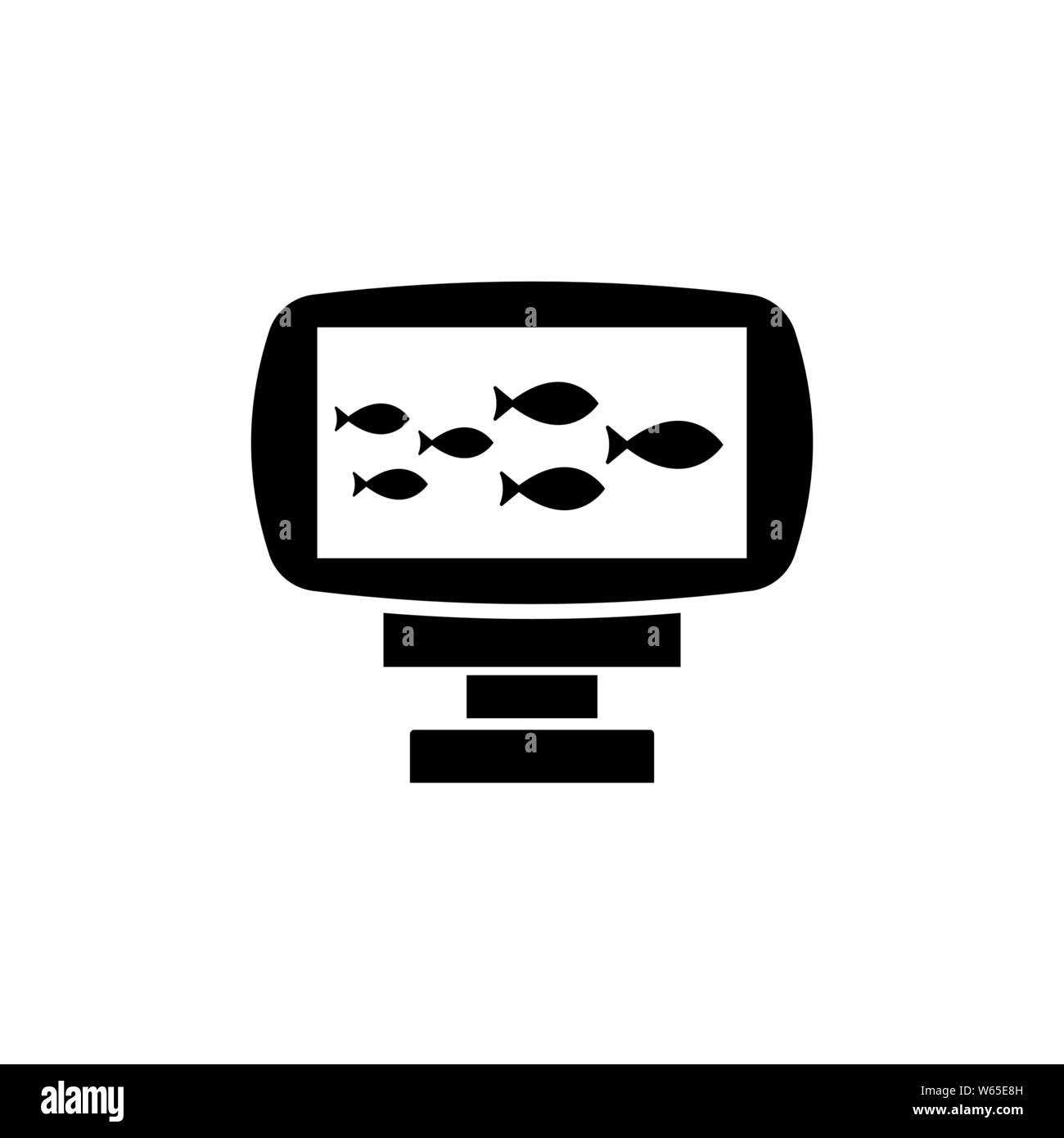 Echo Sounder, Sonar Catch Fish. Flat Vector Icon illustration. Simple ...