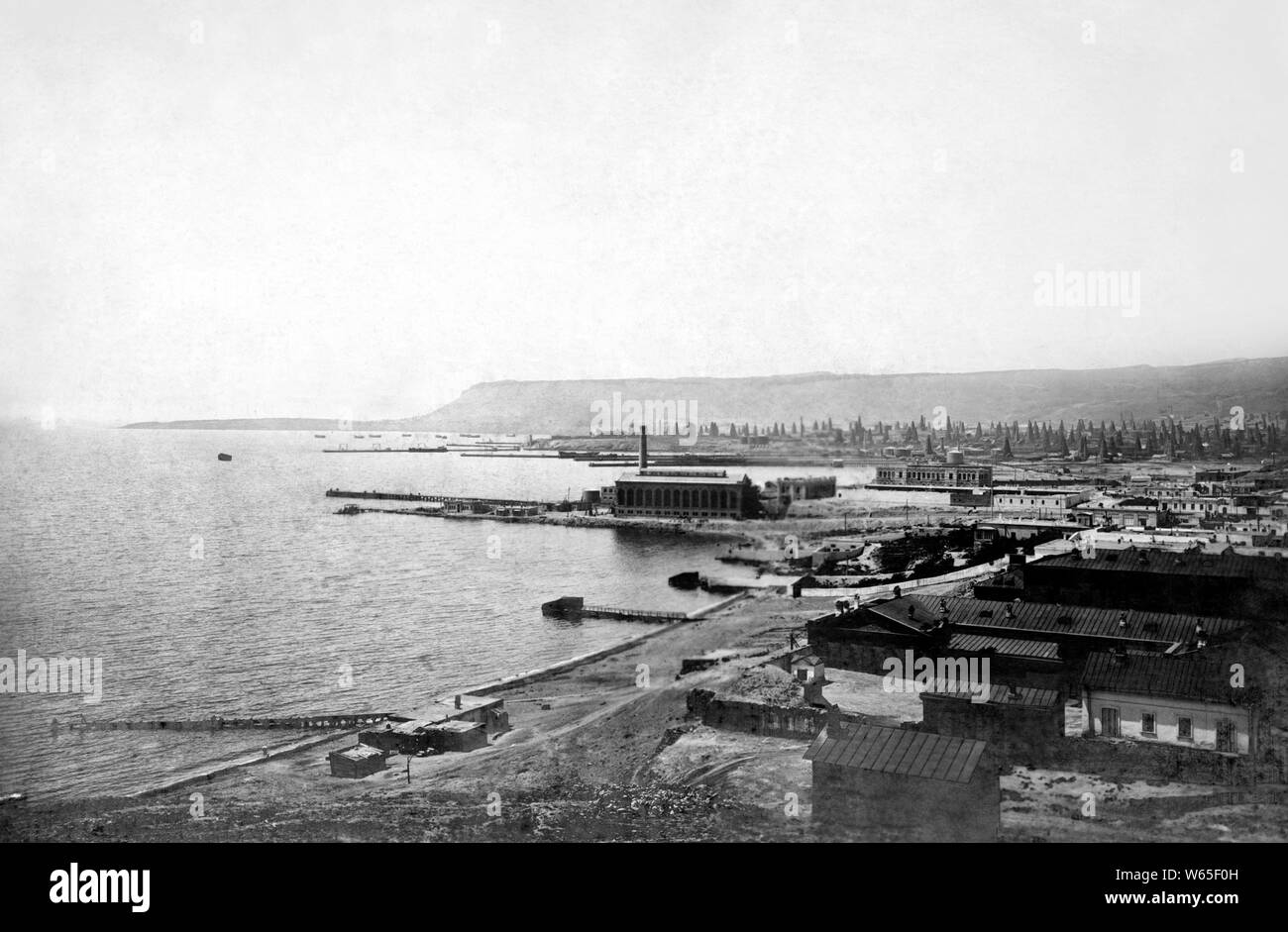 view of the port of Baku in the Caucasus, 1910-20 Stock Photo - Alamy