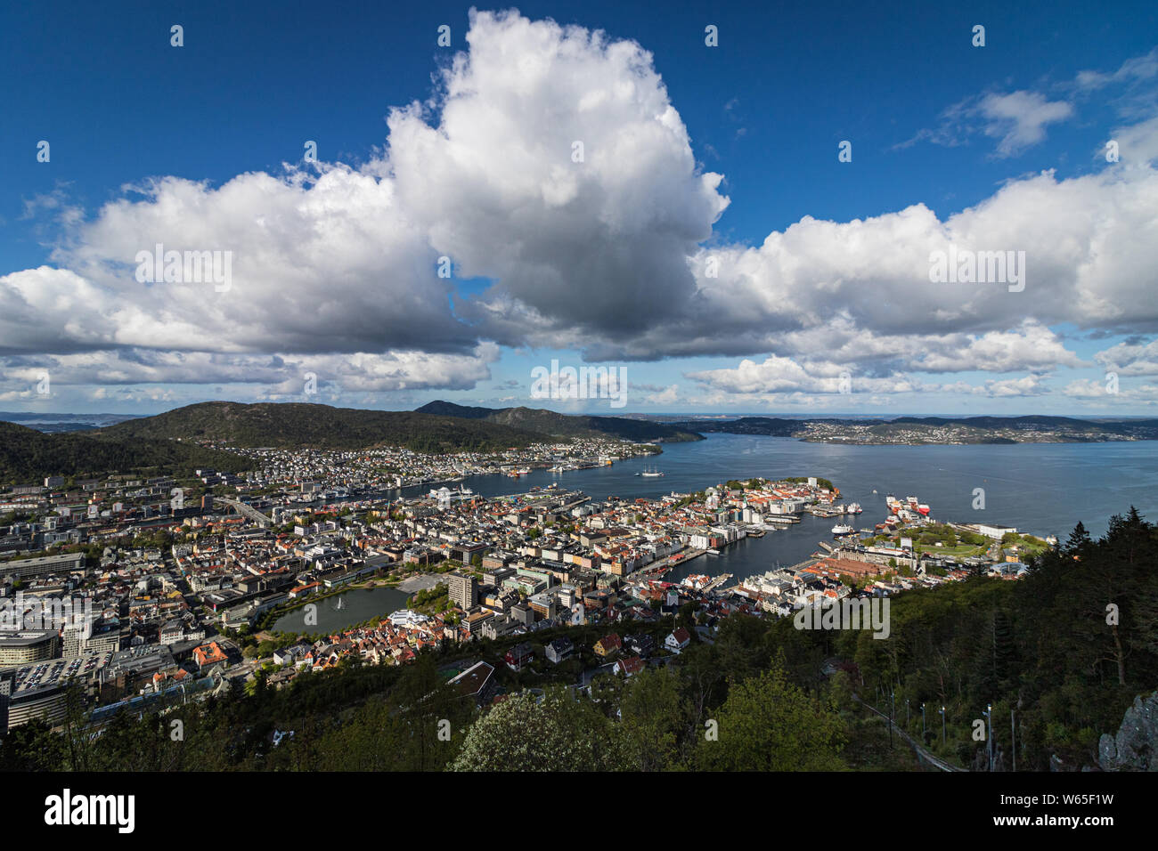 Aerial view of Bergen, Norway Stock Photo - Alamy