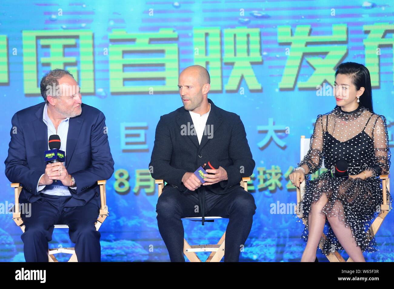 (From left) American film director Jon Turteltaub, English actor Jason ...