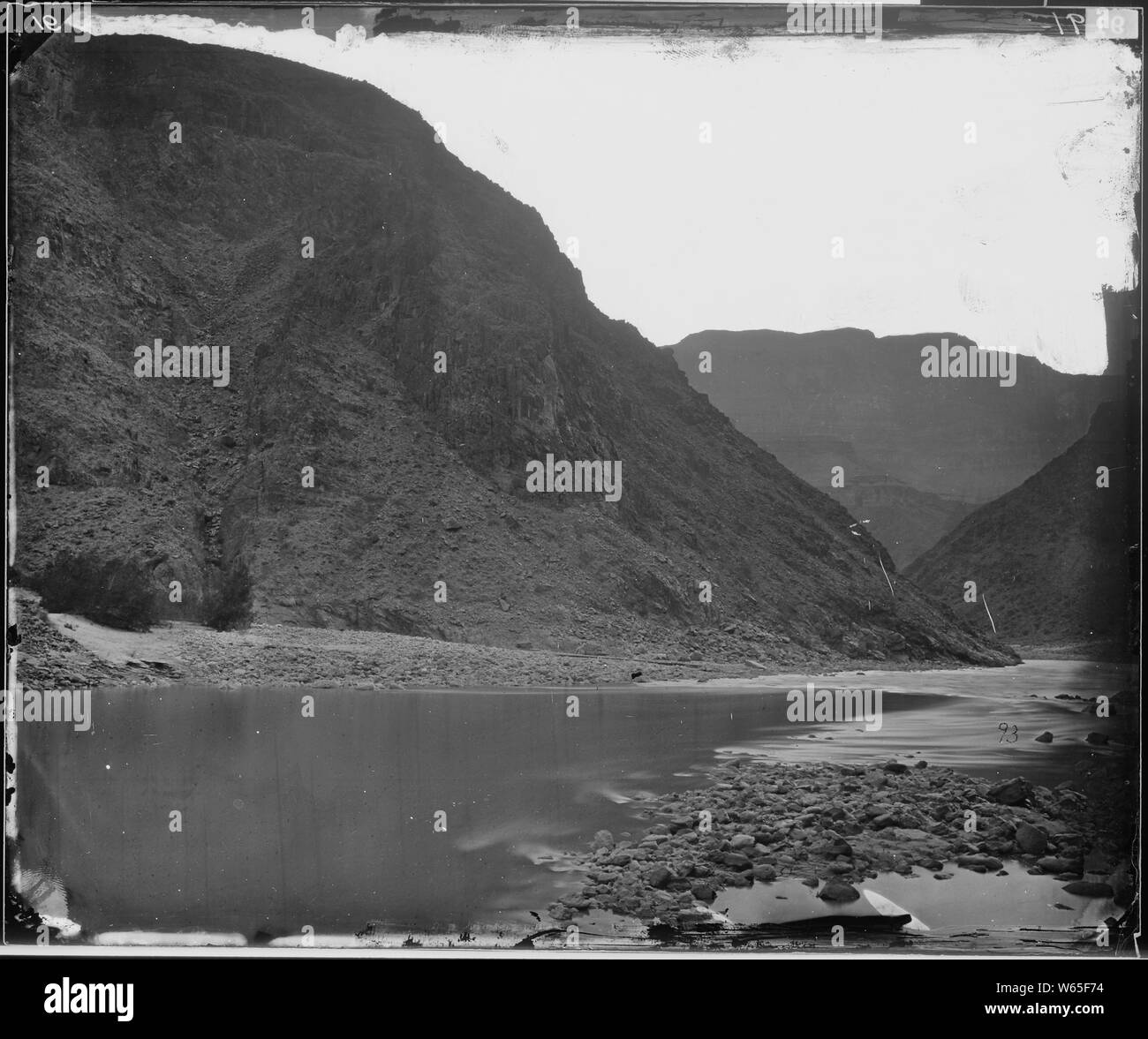 GRAND CANYON, LOOKING BELOW MOUTH OF DIAMOND RIVER, COLORADO RIVER ...