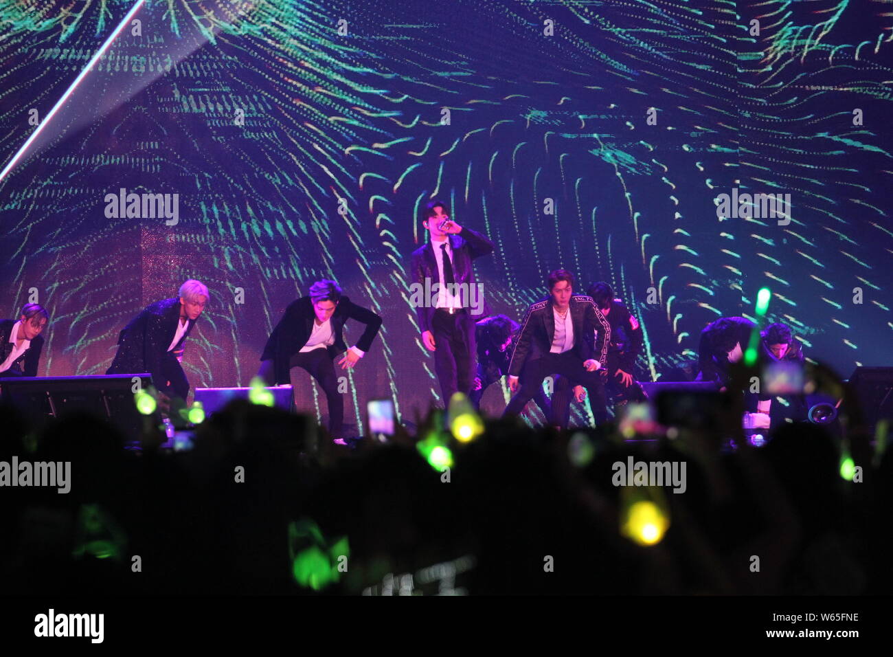 Members of South Korean boy band Got7 perform during Got7 2018 World ...